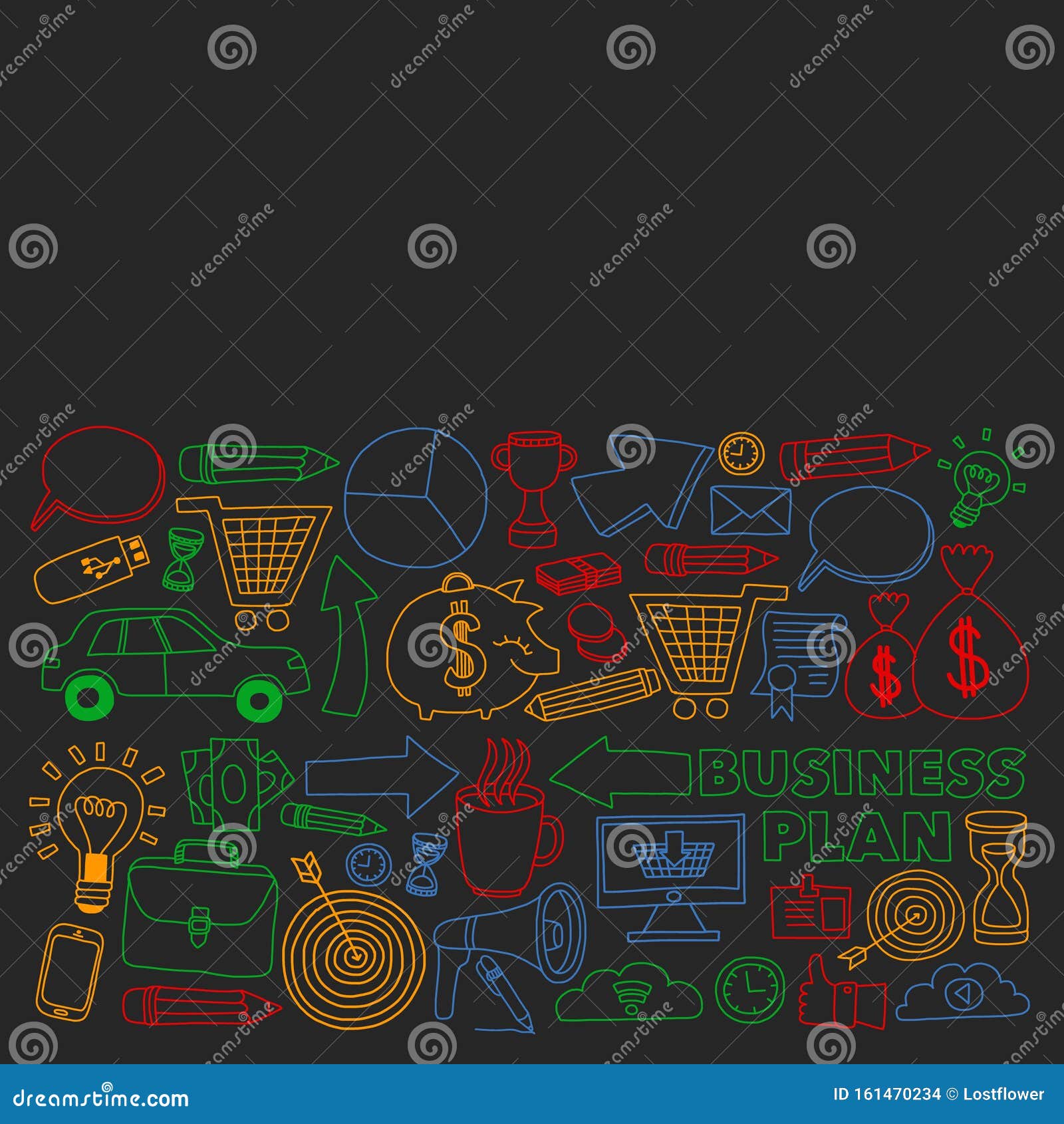 Business and Management Background. Pattern with Finance Icons ...