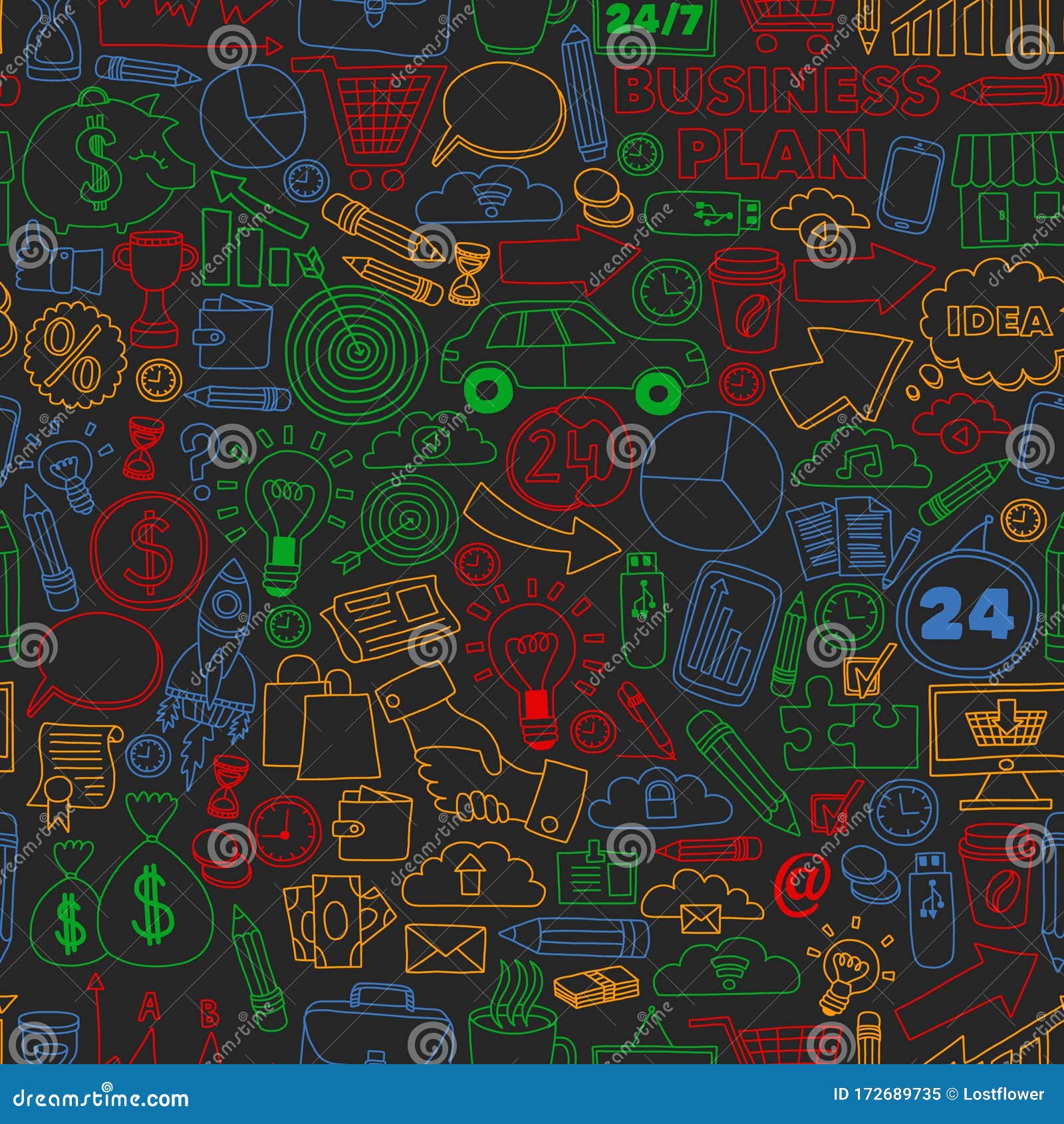 Business and Management Background. Pattern with Finance Icons ...