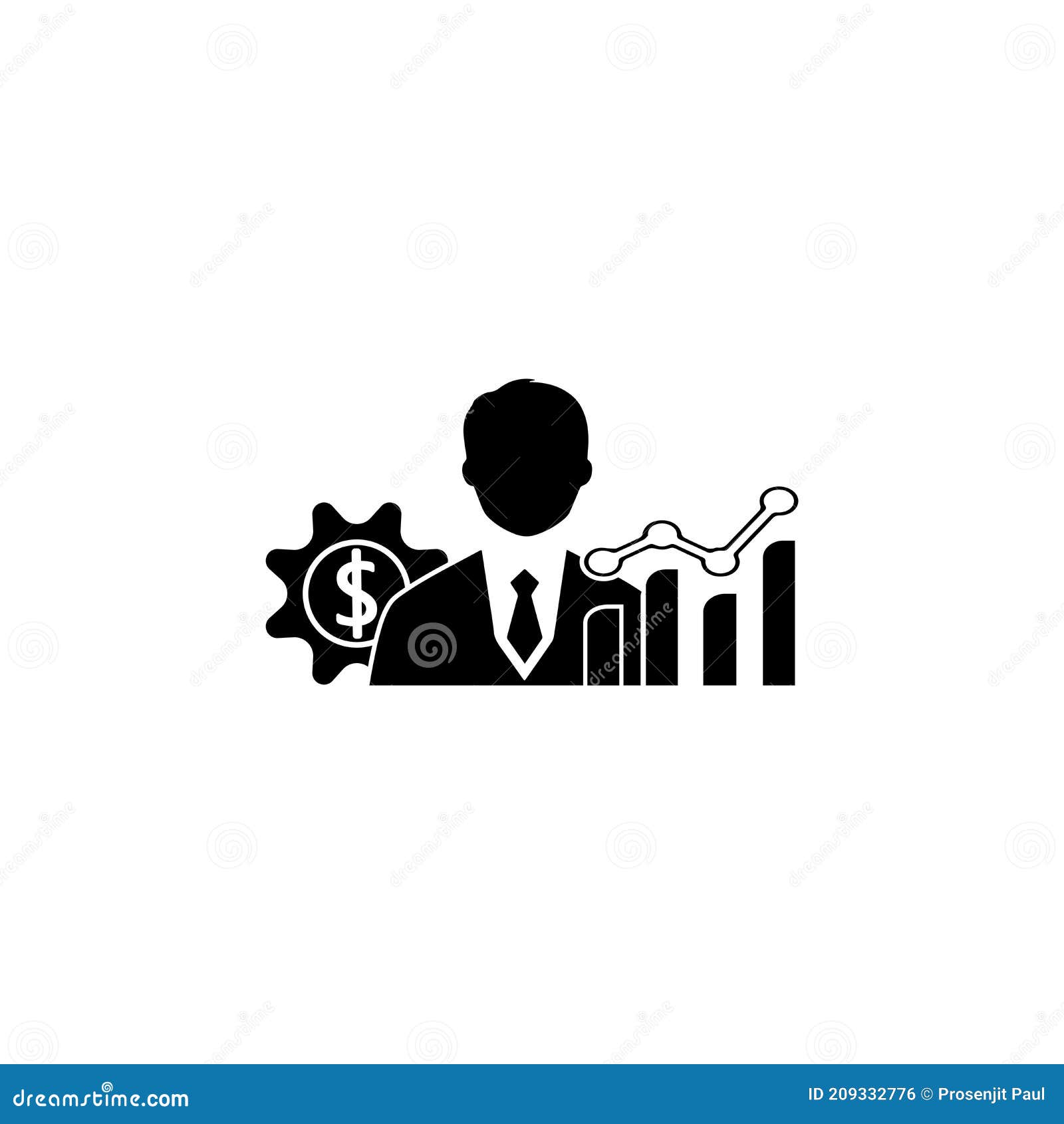 Business Management Black Color Icon Stock Illustration - Illustration ...
