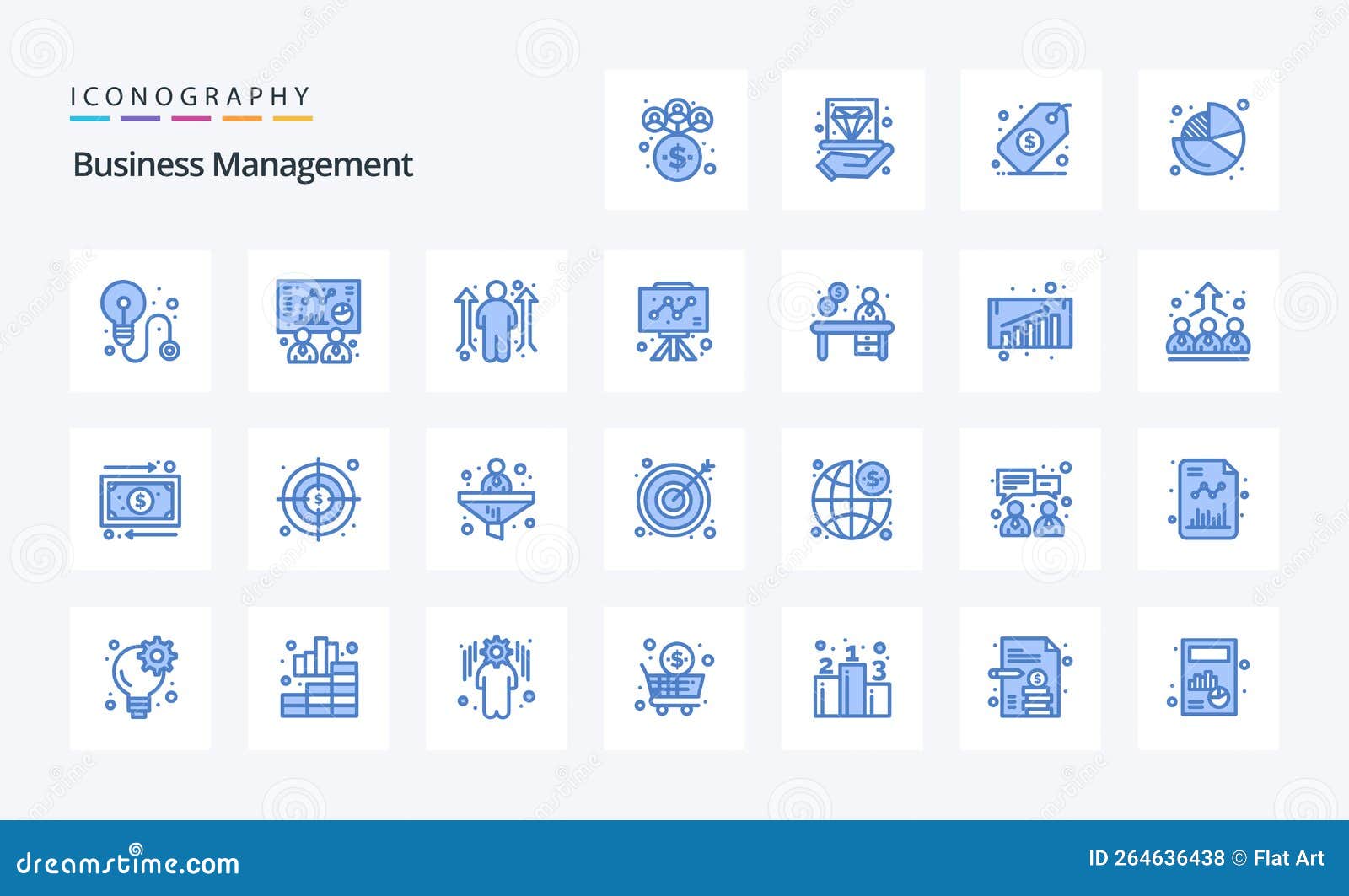 25 Business Management Blue Icon Pack Stock Vector - Illustration of ...