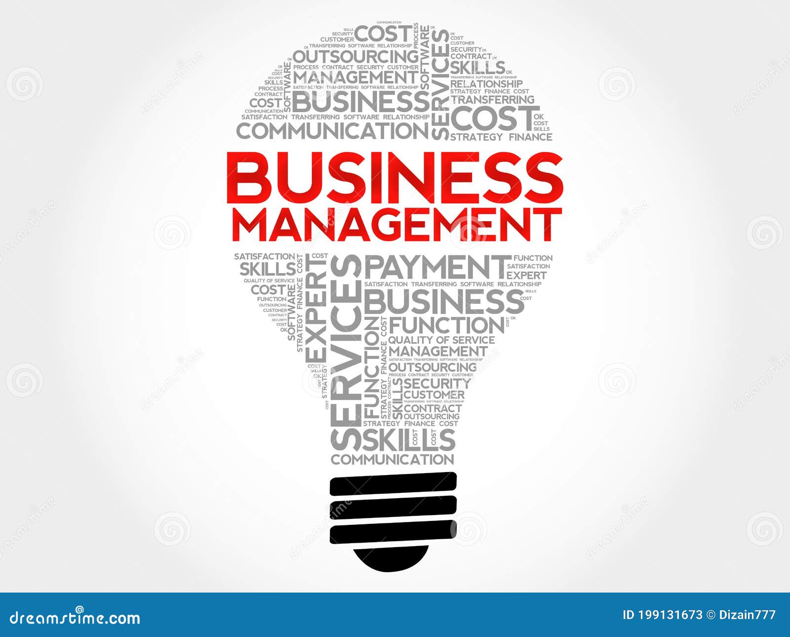 Business Management Bulb Word Cloud Stock Illustration - Illustration ...