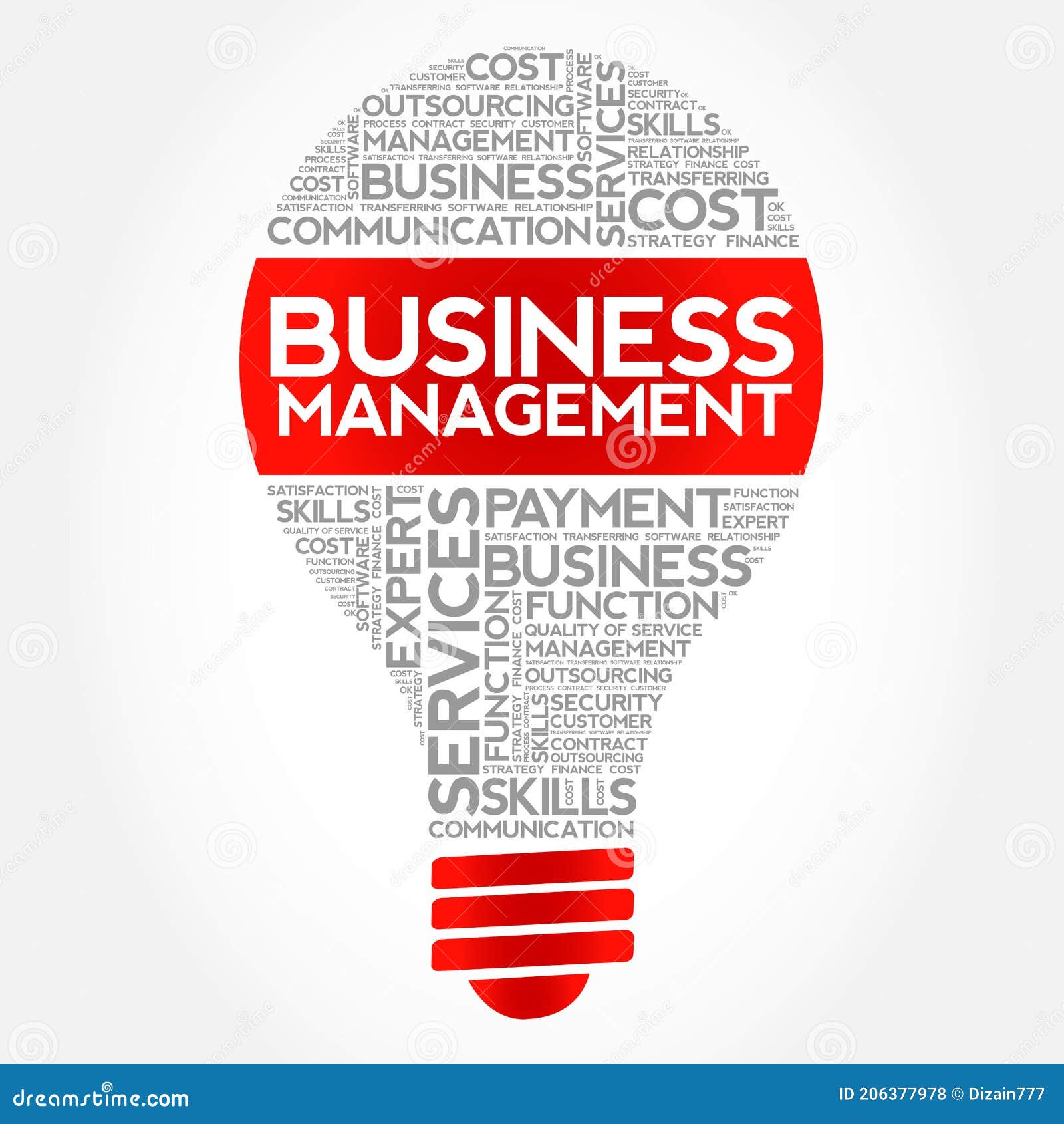 Business Management Bulb Word Cloud Stock Illustration - Illustration ...
