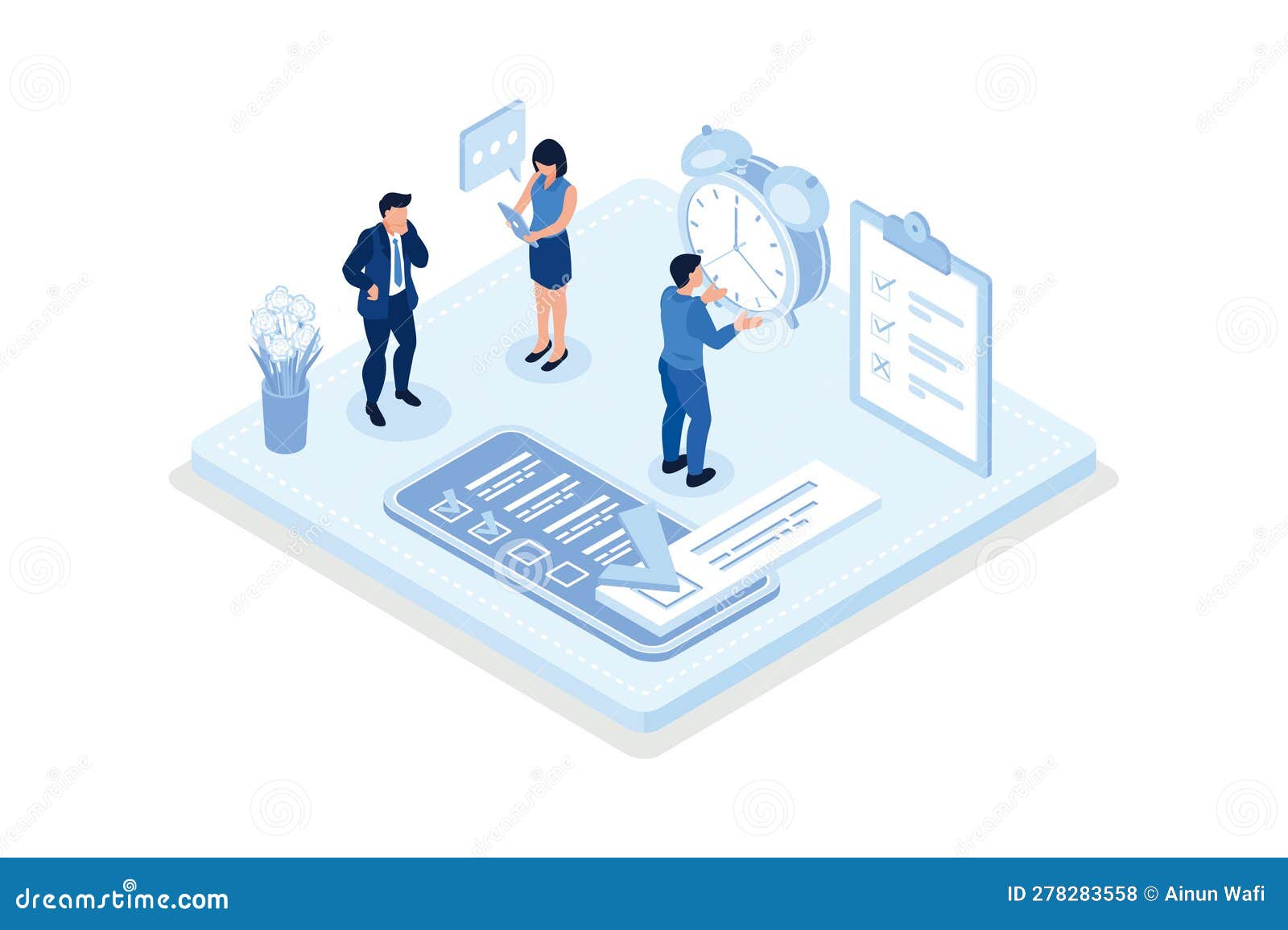 Business Management, Characters Planning Project Tasks, Stock Vector ...