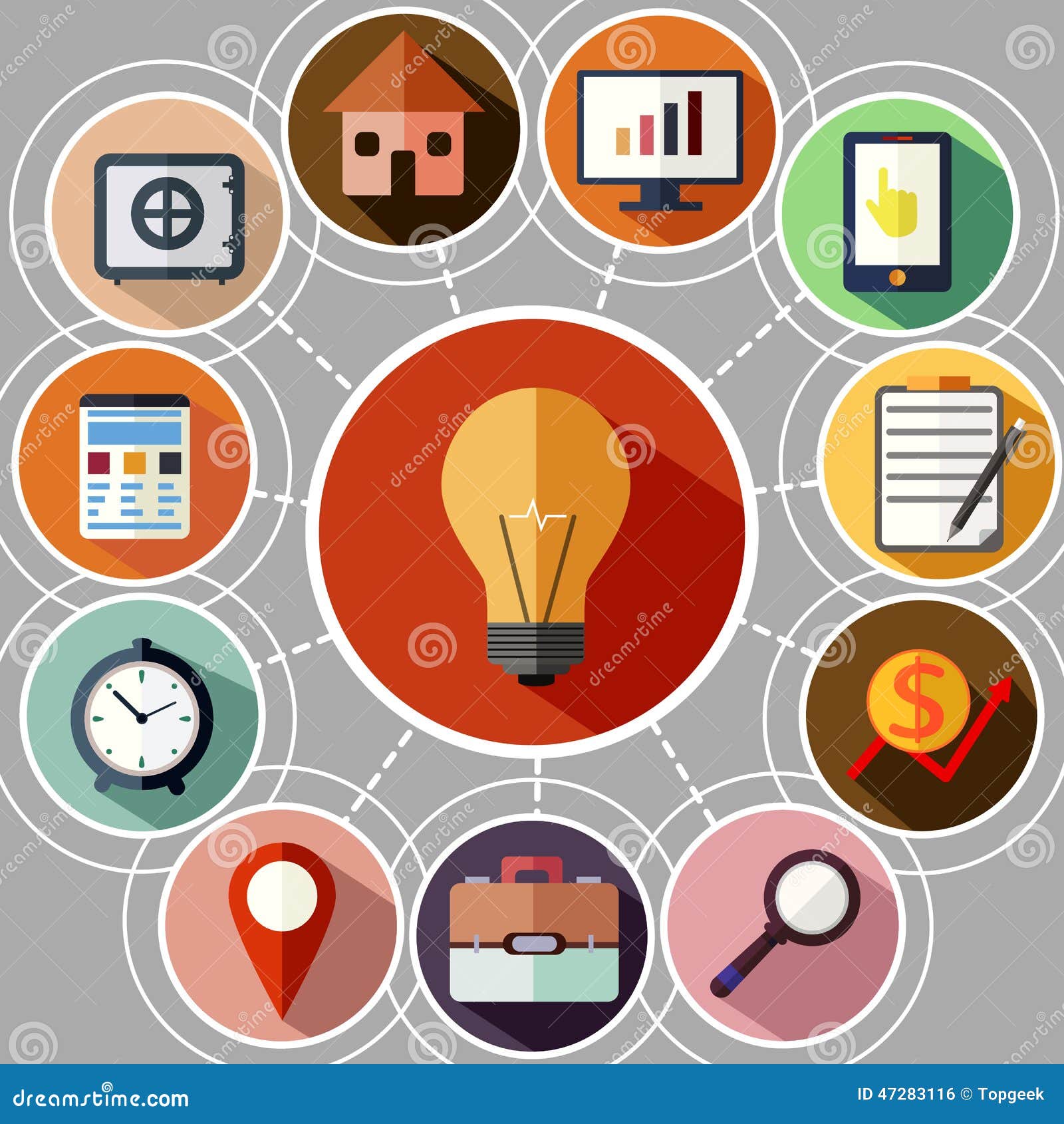 Business Management and Data Analytics Icon Set Stock Vector ...