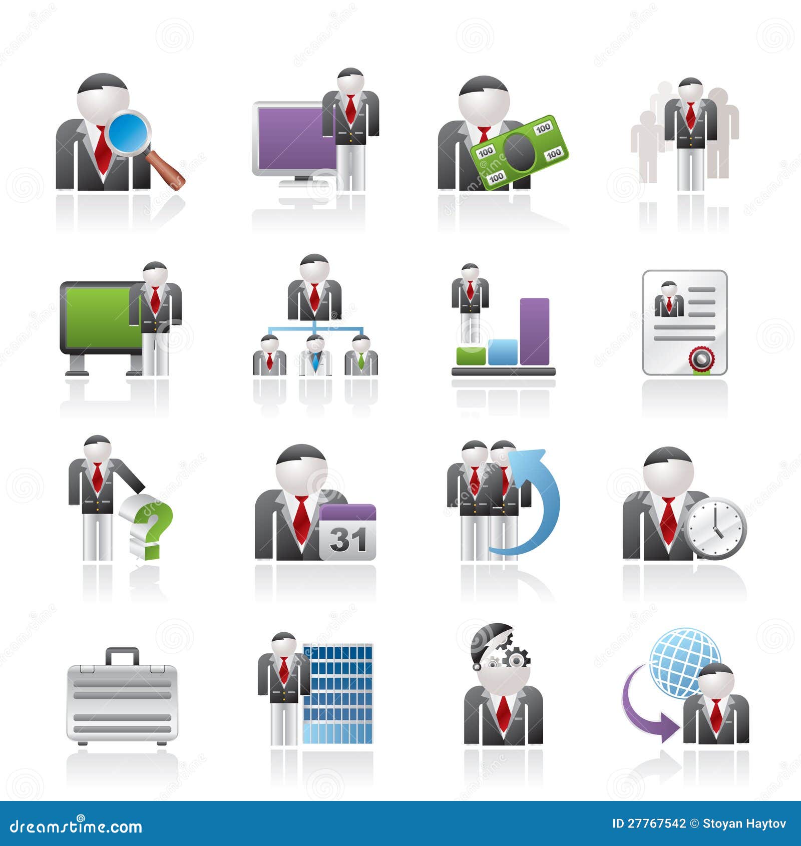 Business, Management and Hierarchy Icons Stock Vector - Illustration of ...