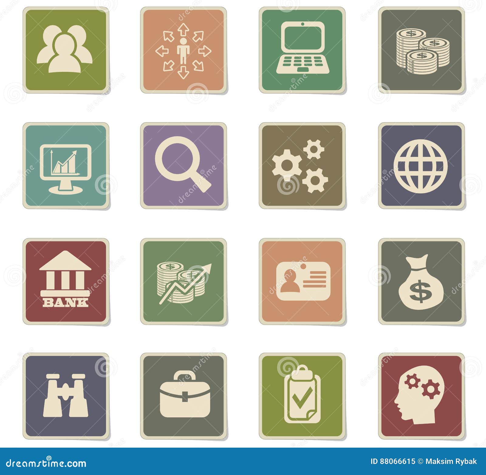 Business Management and Human Resources Icon Set Stock Vector ...