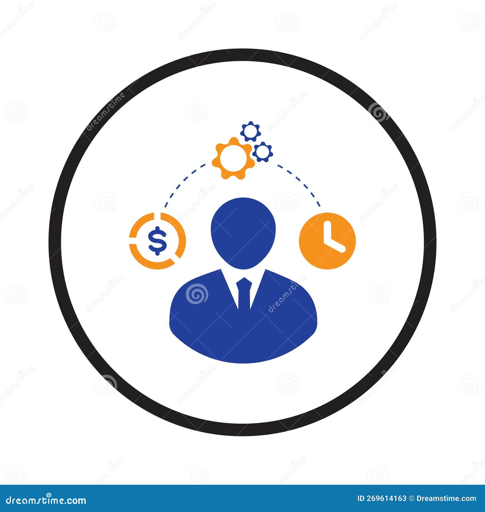 Business management icon stock vector. Illustration of manager - 269614163