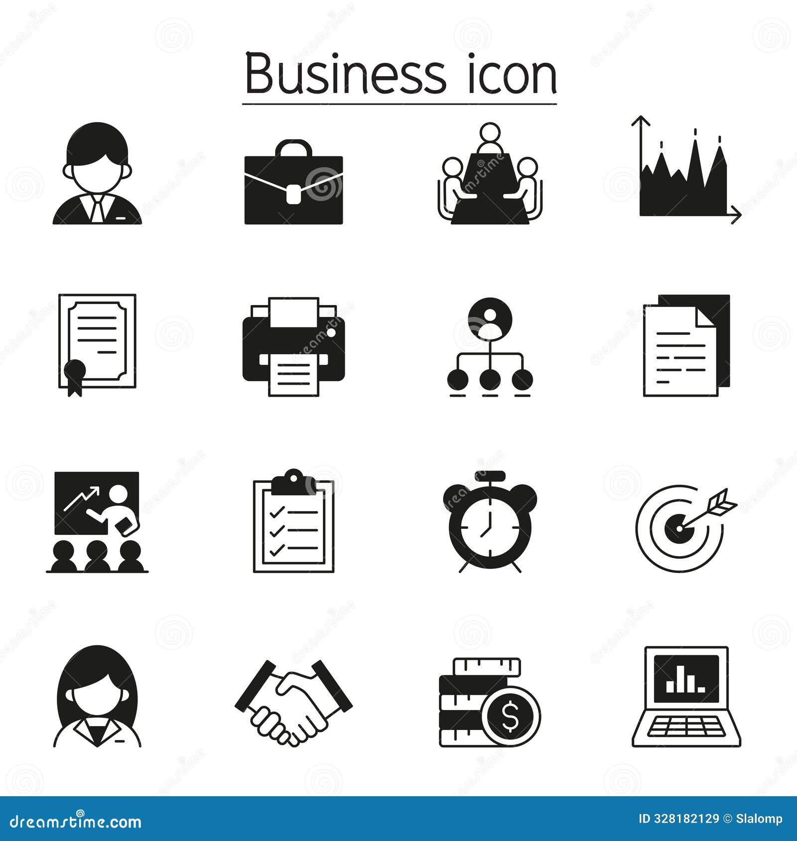 Business Management Icon Set Stock Illustration - Illustration of ...