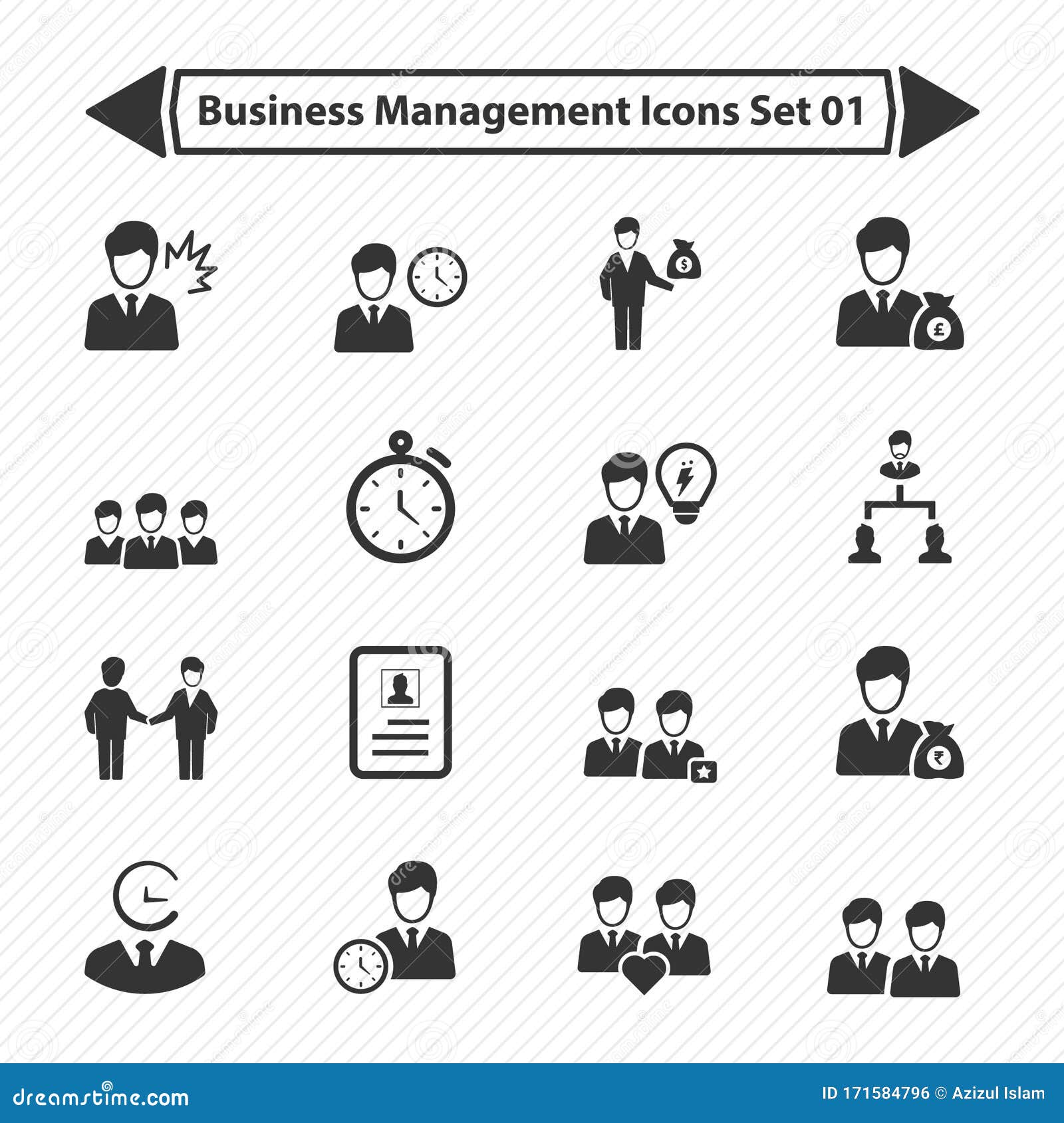 Business and Management Icon Set 01 Stock Vector - Illustration of ...