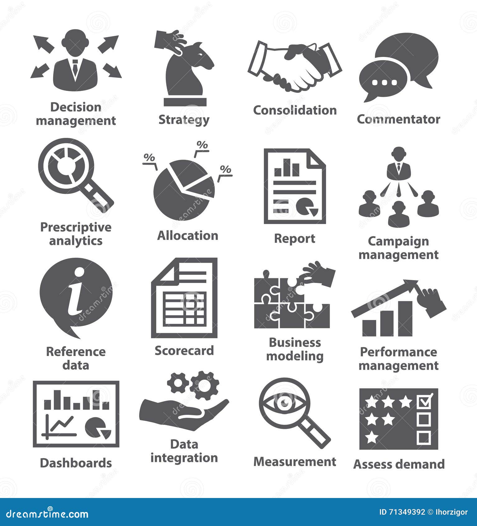 Business Management Icons. Pack 18. Stock Vector - Illustration of ...