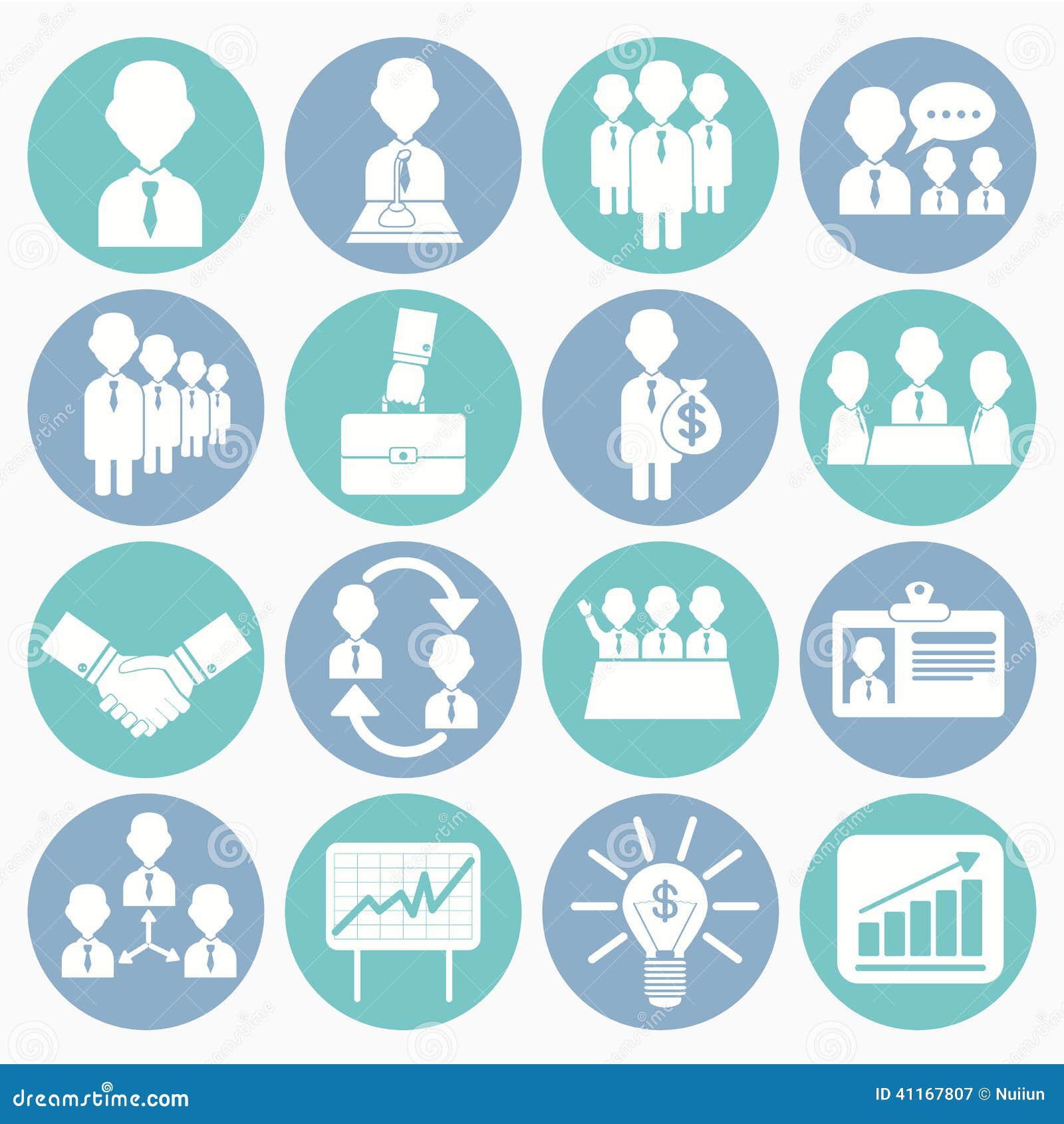 Business Management Icons Set Stock Vector - Illustration of boss ...