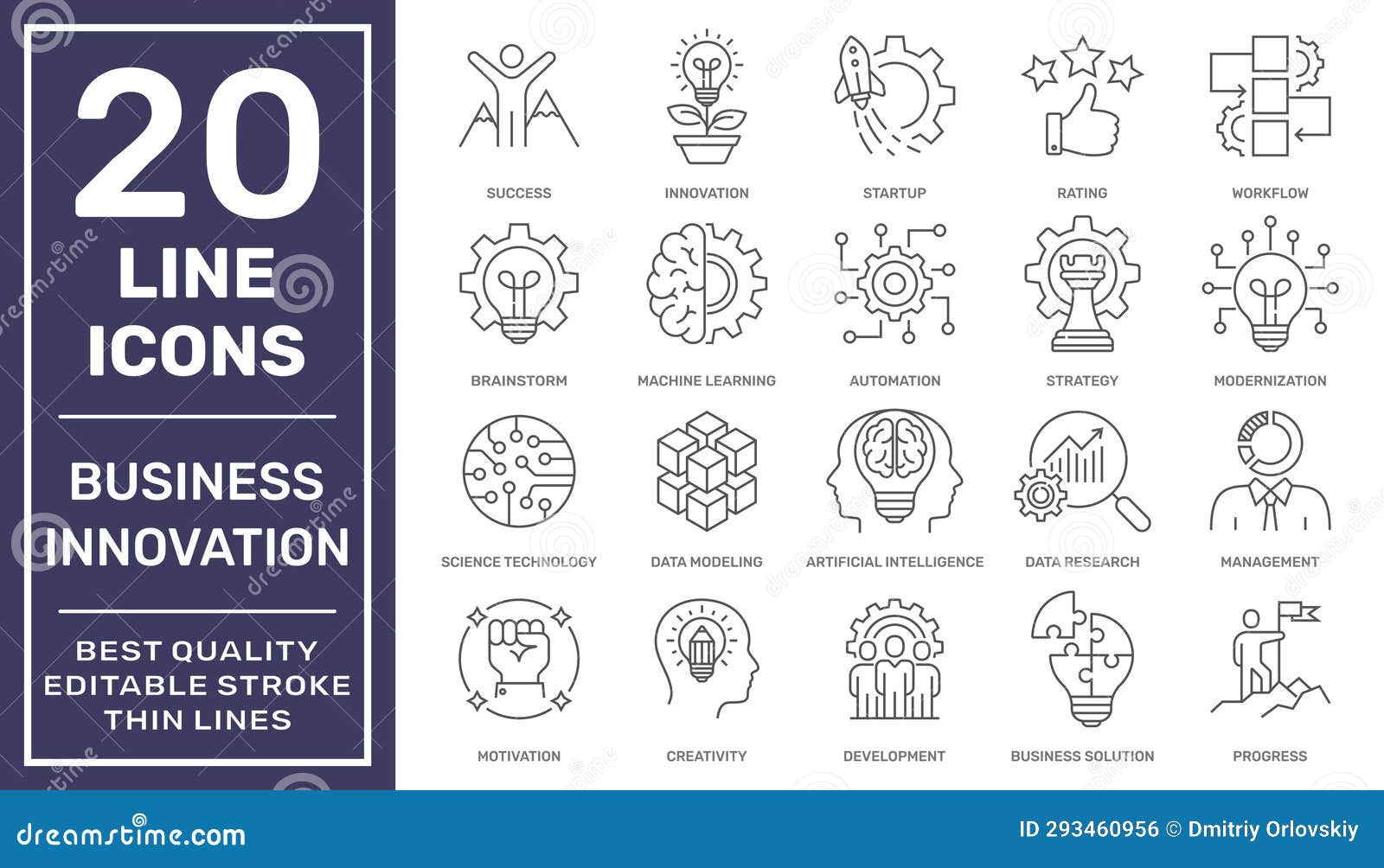 Business Management and Business Innovation Icons Collection. Simple ...