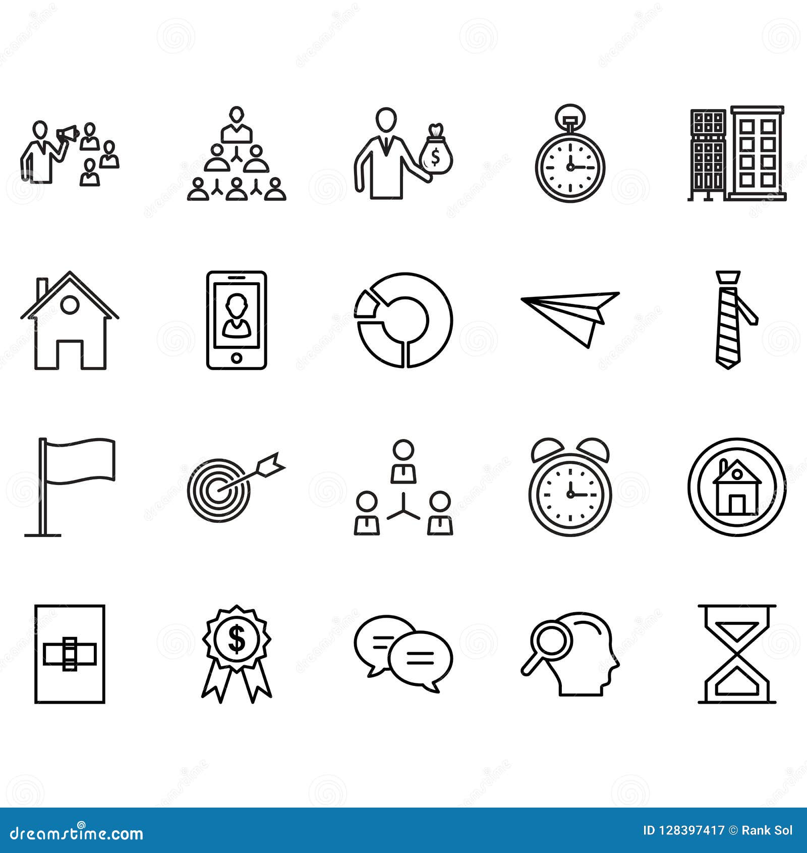 Business and Management Isolated Vector Icons Set that Can Be Easily ...