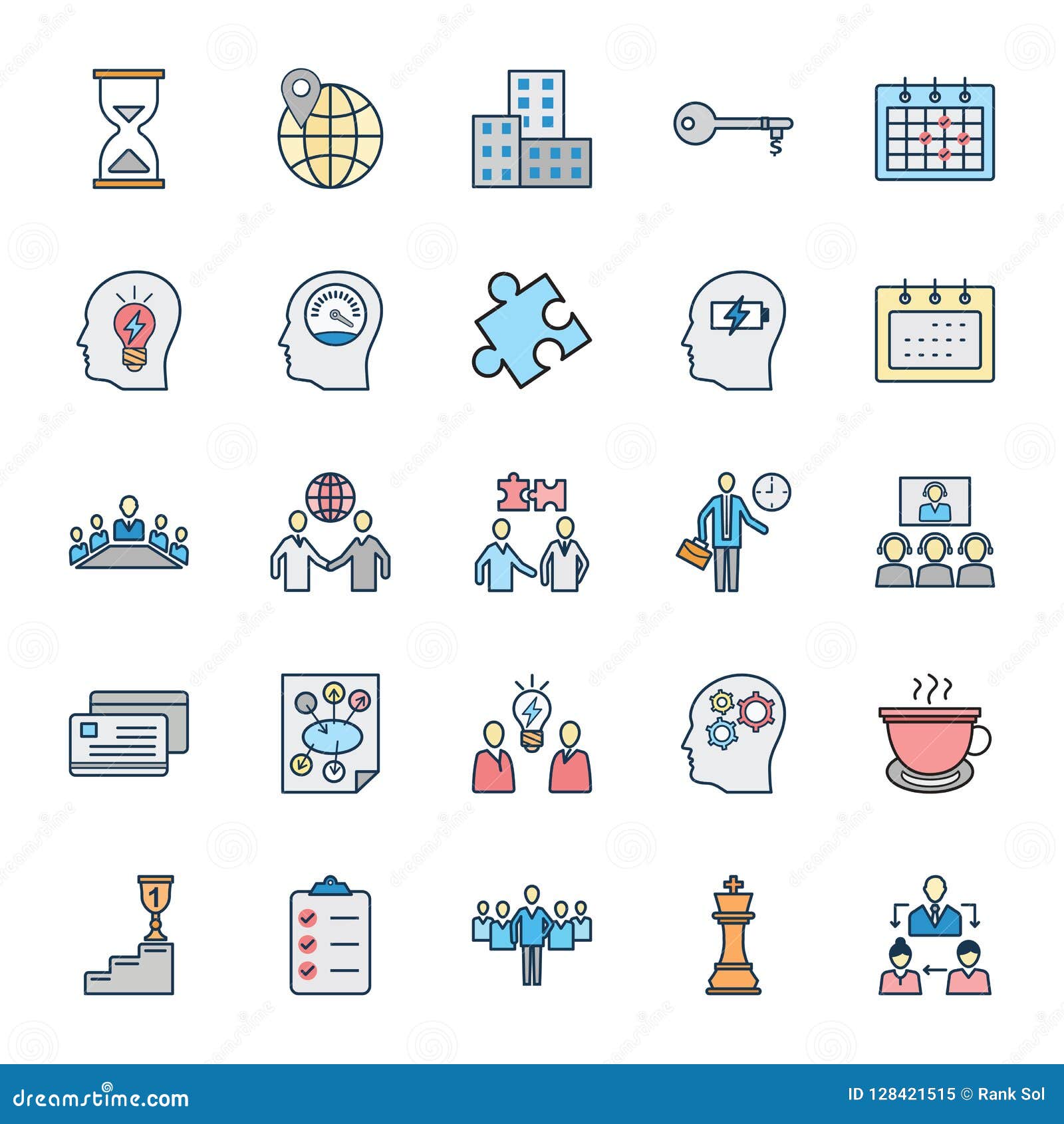 Business and Management Isolated Vector Icons Set that Can Be Easily ...