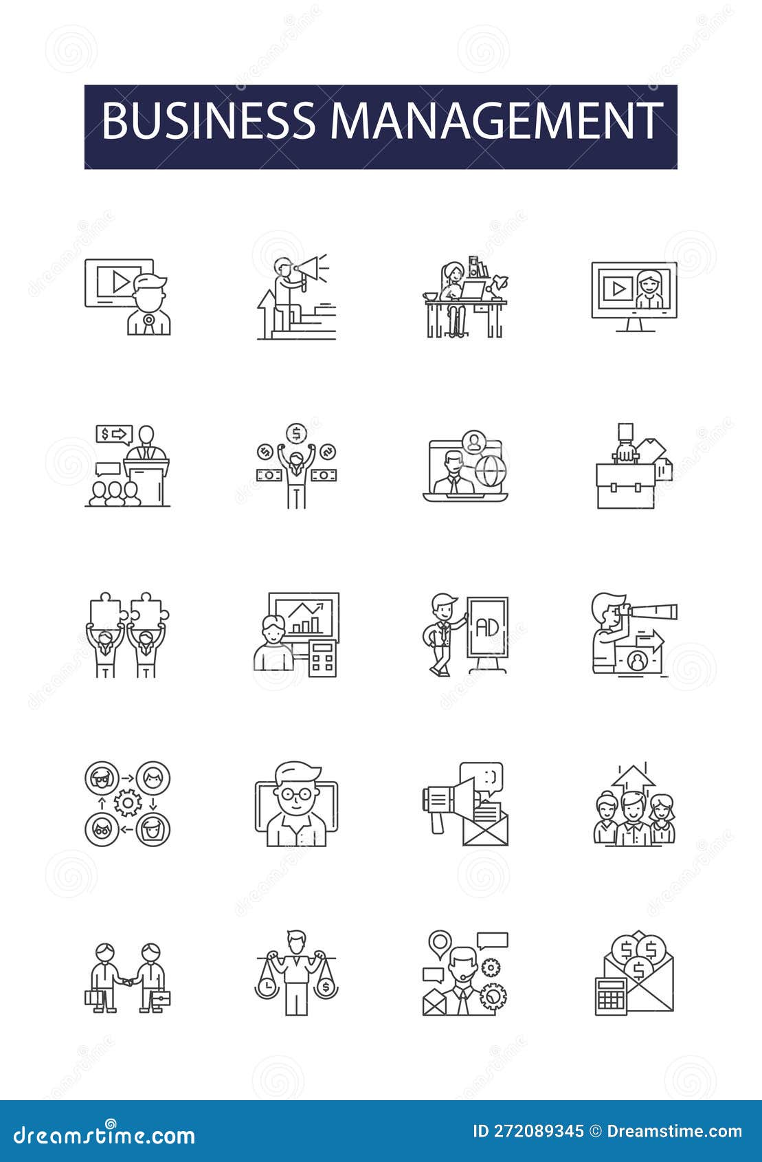 Business Management Line Vector Icons and Signs. Strategy, Finance ... Business Management Line Vector Icons and Signs. Strategy, Finance ...
