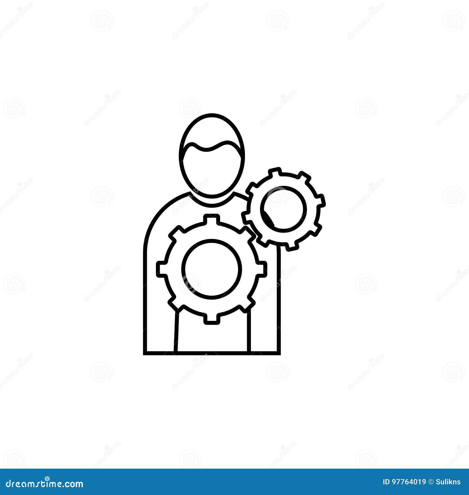 Business Management Man with Tools Icon Stock Vector - Illustration of ...