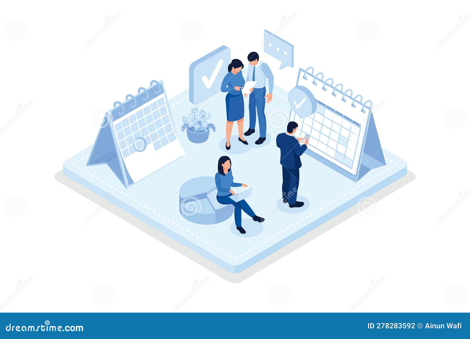 Business Management, Managing Schedule and Work Time, Stock Vector ...