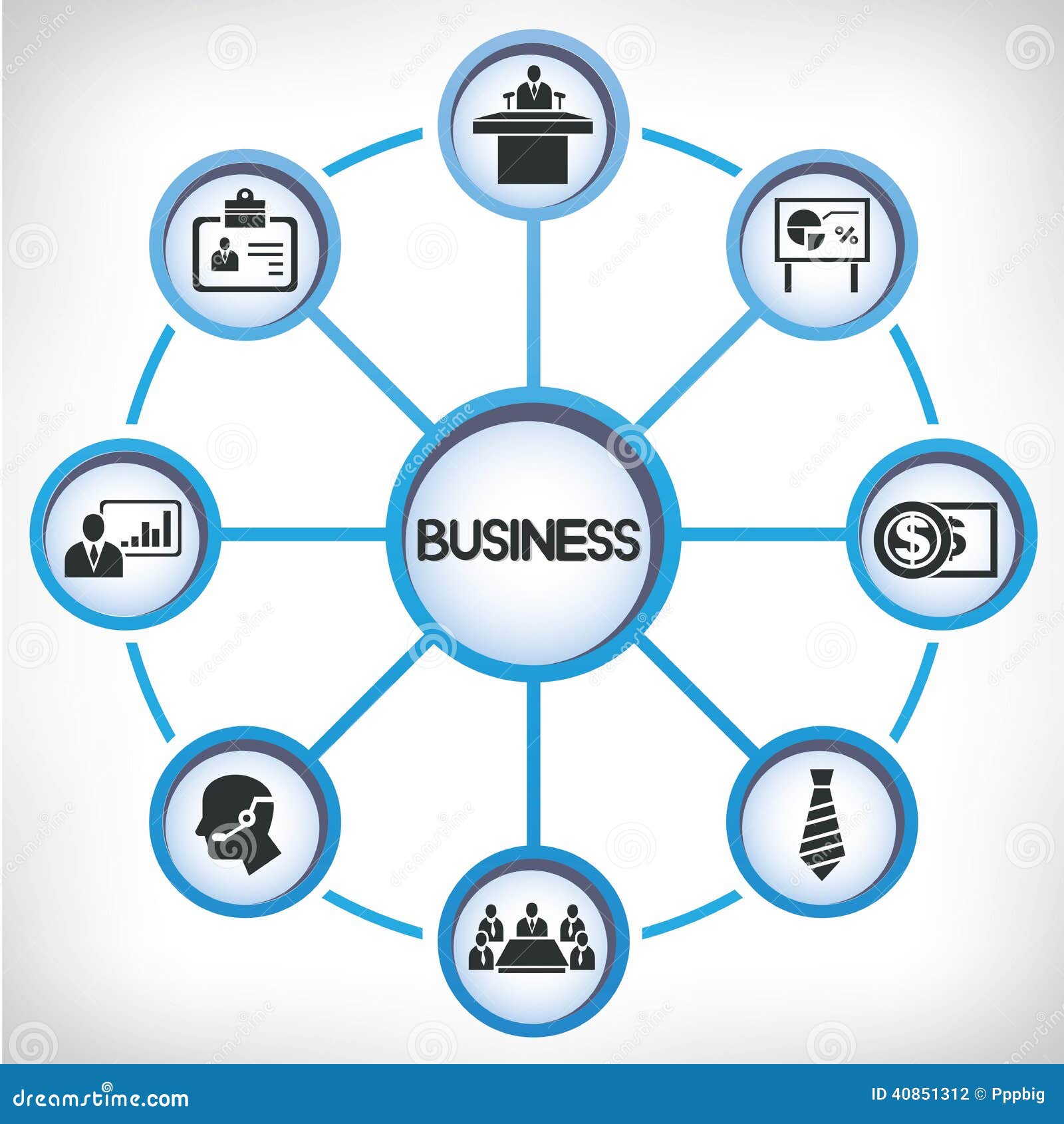 Business Management Network Infographic Stock Illustration ...