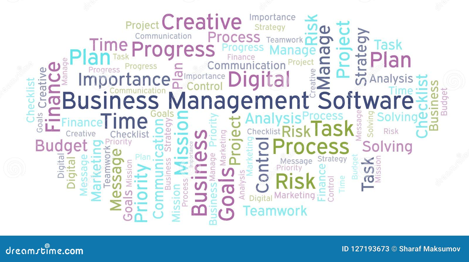 Business Management Software Word Cloud, Made with Text only. Stock ...