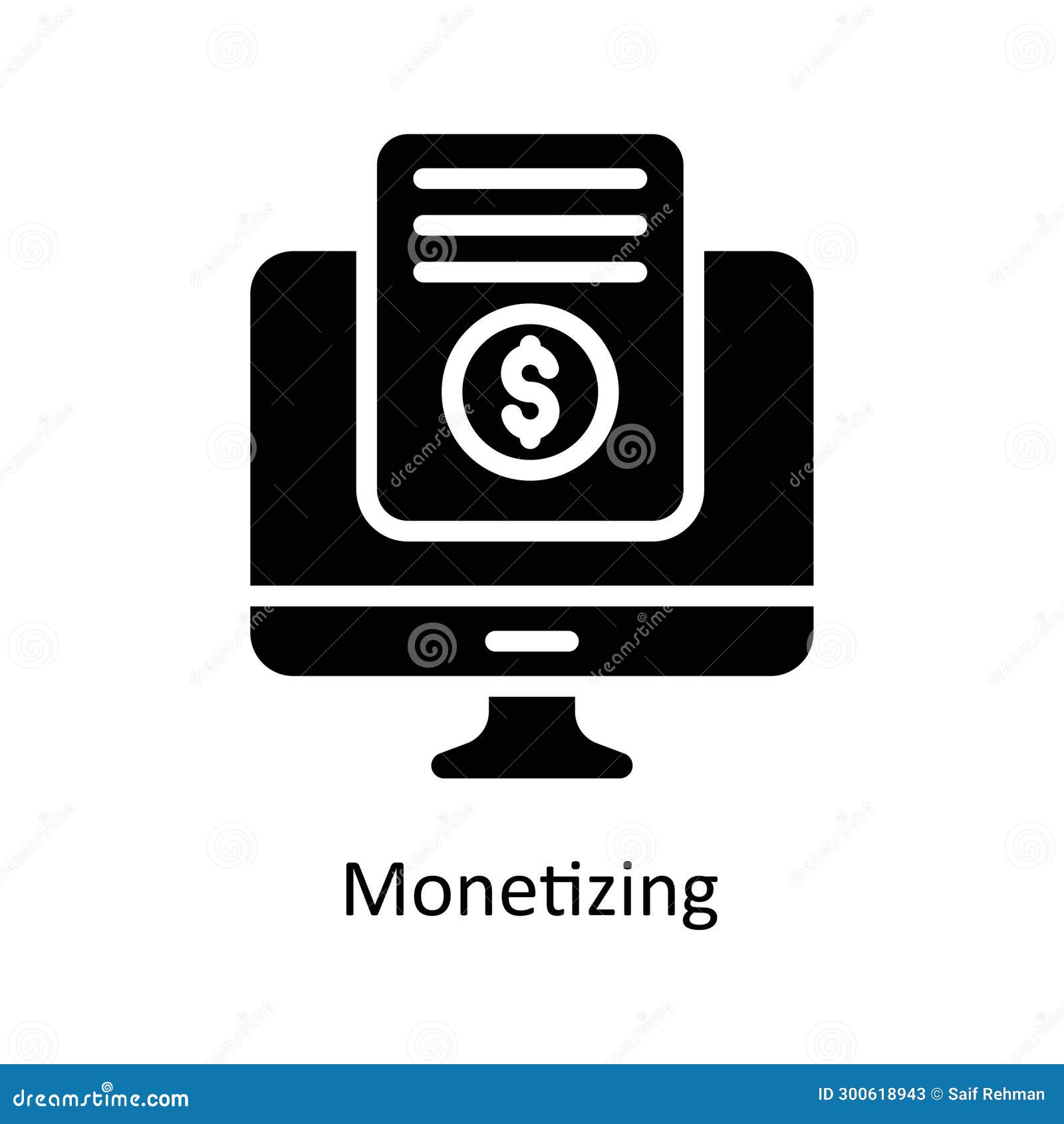 Monetizing Vector Solid Icon Design Illustration. Business and ...