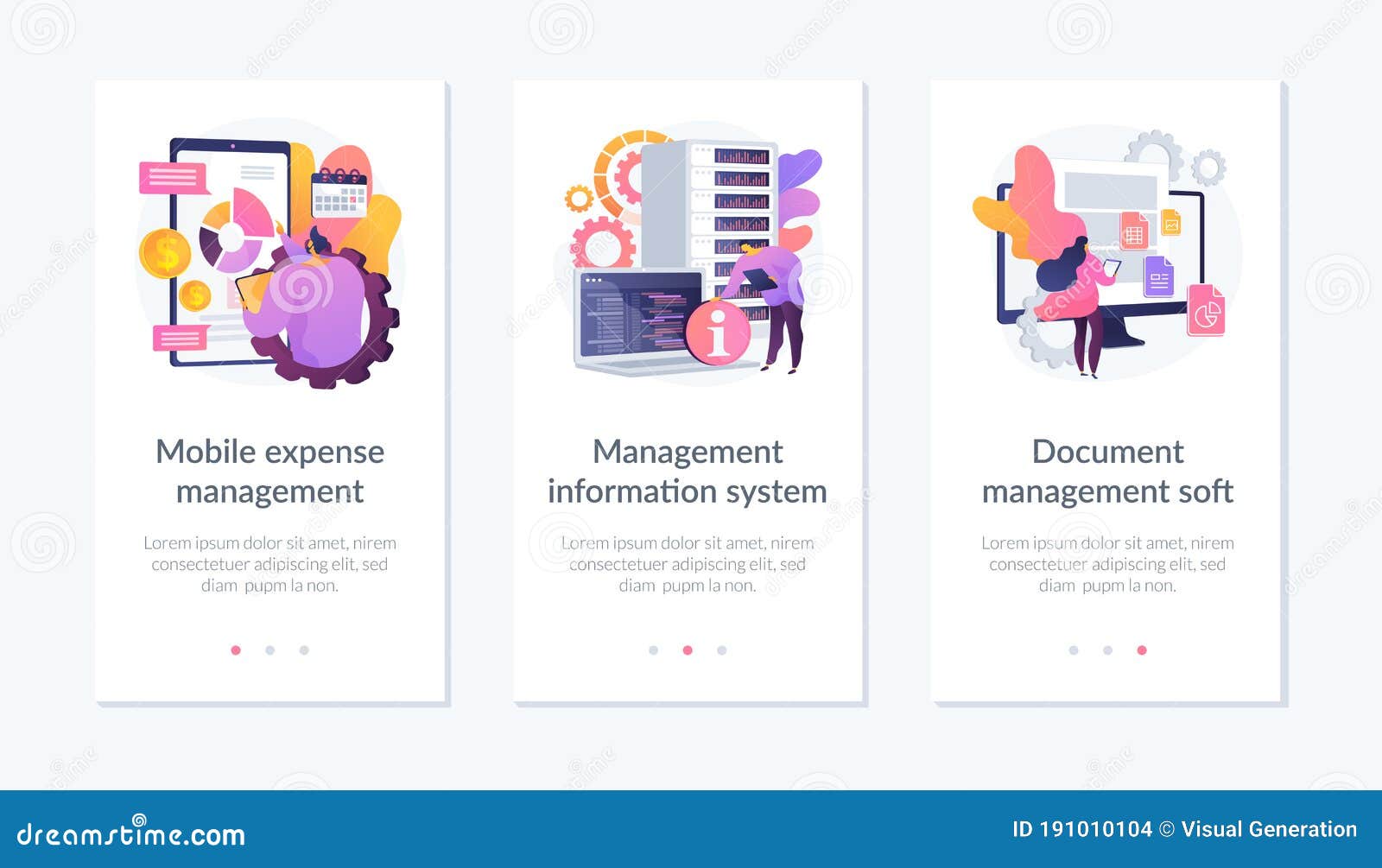 Business Management Systems App Interface Template. Stock Vector ...