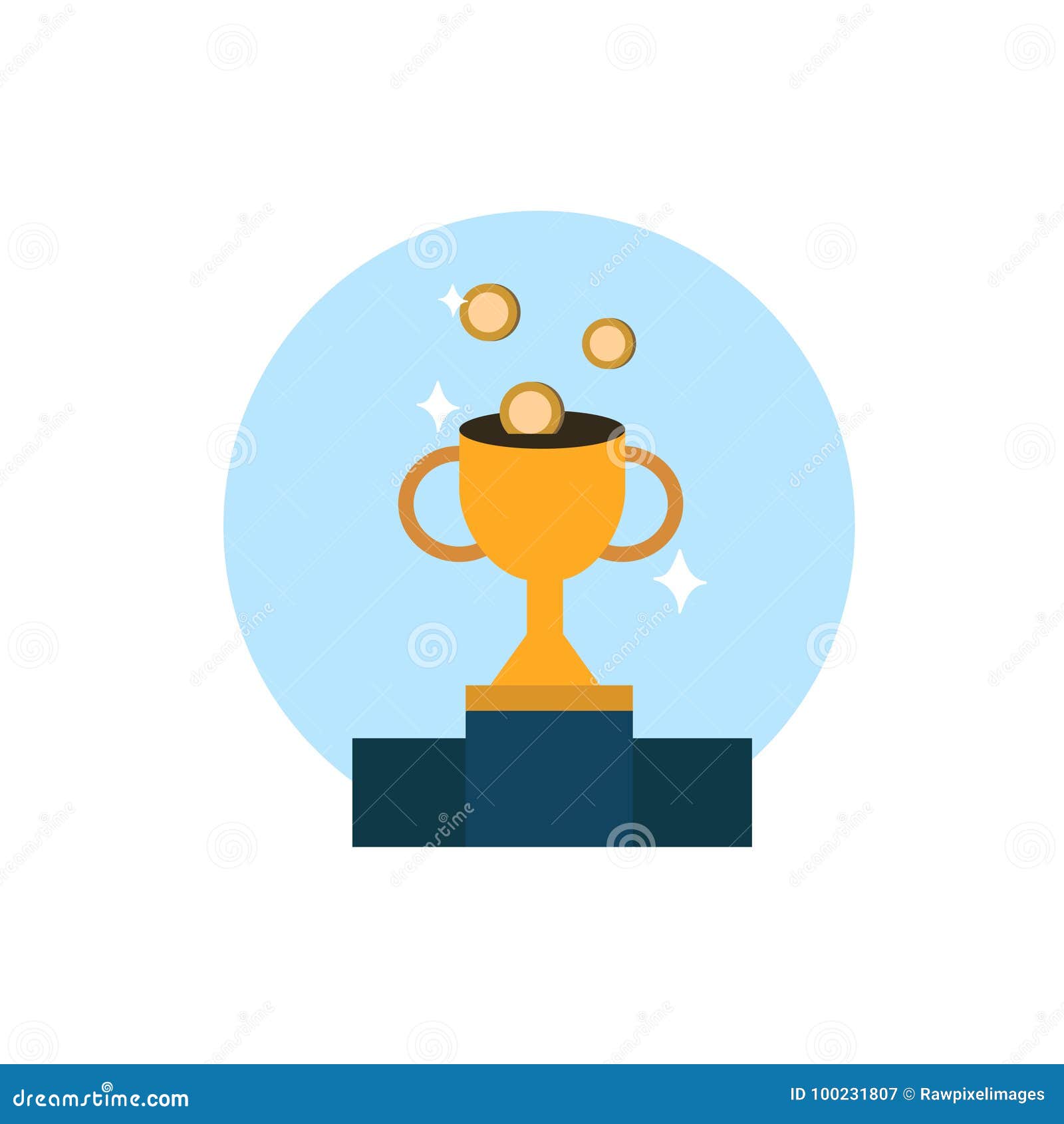 Business Management Vector Trophy Icon Stock Vector - Illustration of ...