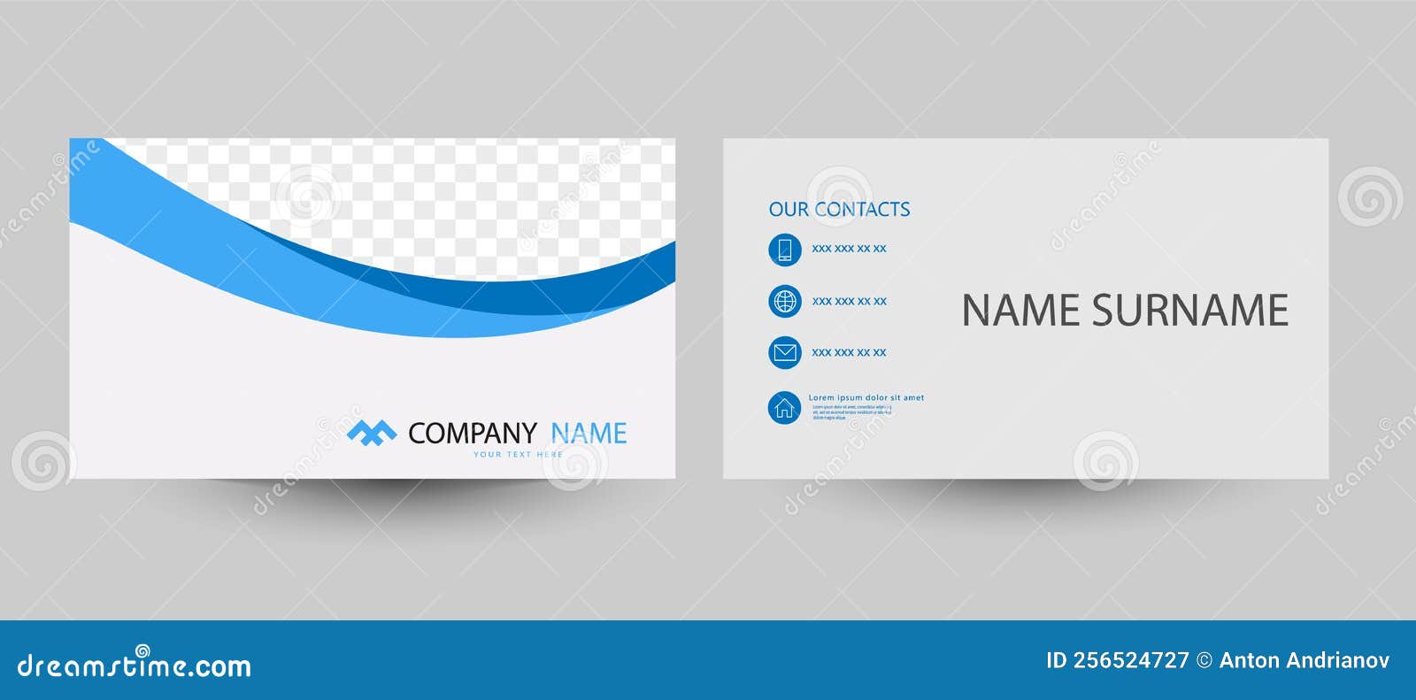 Business Manager Card with Blue Waves Stock Vector - Illustration of ...