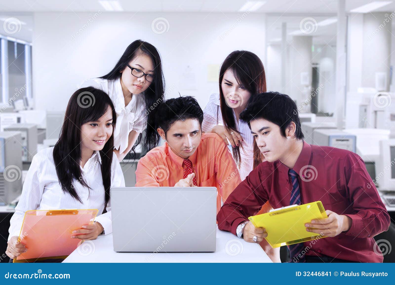 Business Manager Explains To Team in Office Stock Image - Image of ...