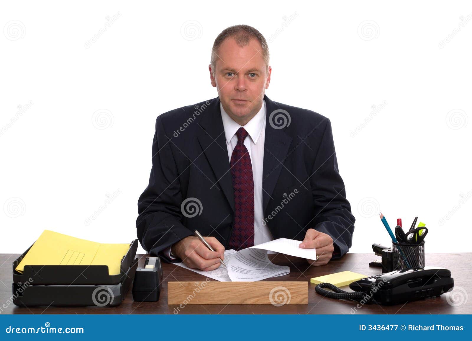 Business Manager at His Desk Stock Image - Image of director, executive ...