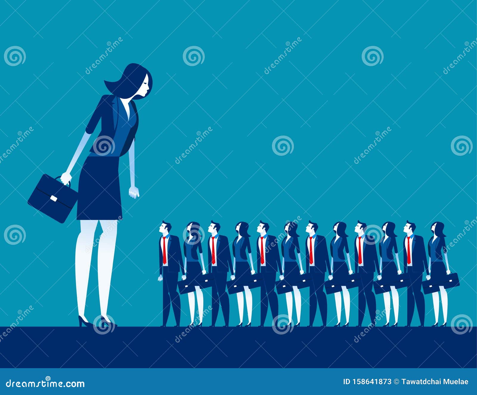 Business Manager Looking on Crowd. Concept Business Vector, Group of ...