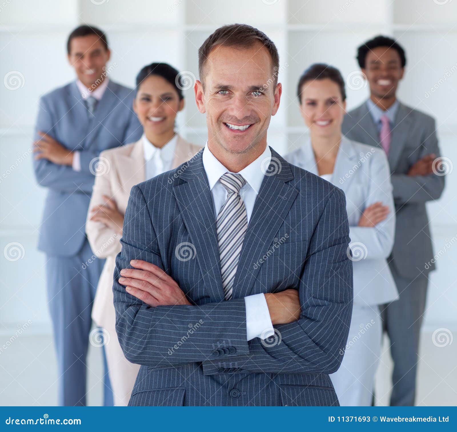 Business Manager in Office Leading His Team Stock Image - Image of ...