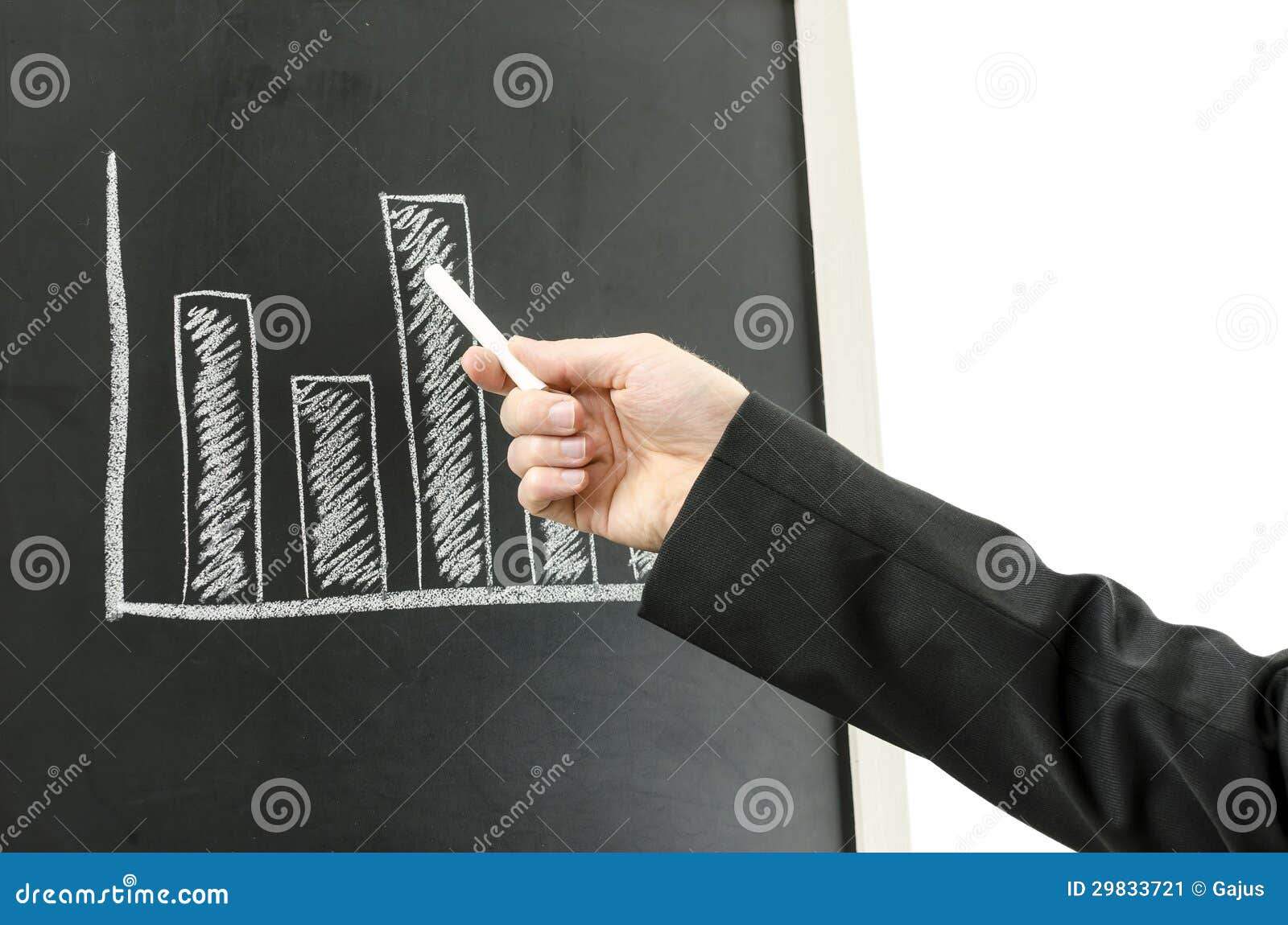 Business Man S Hand Showing Graph Stock Image - Image of business ...
