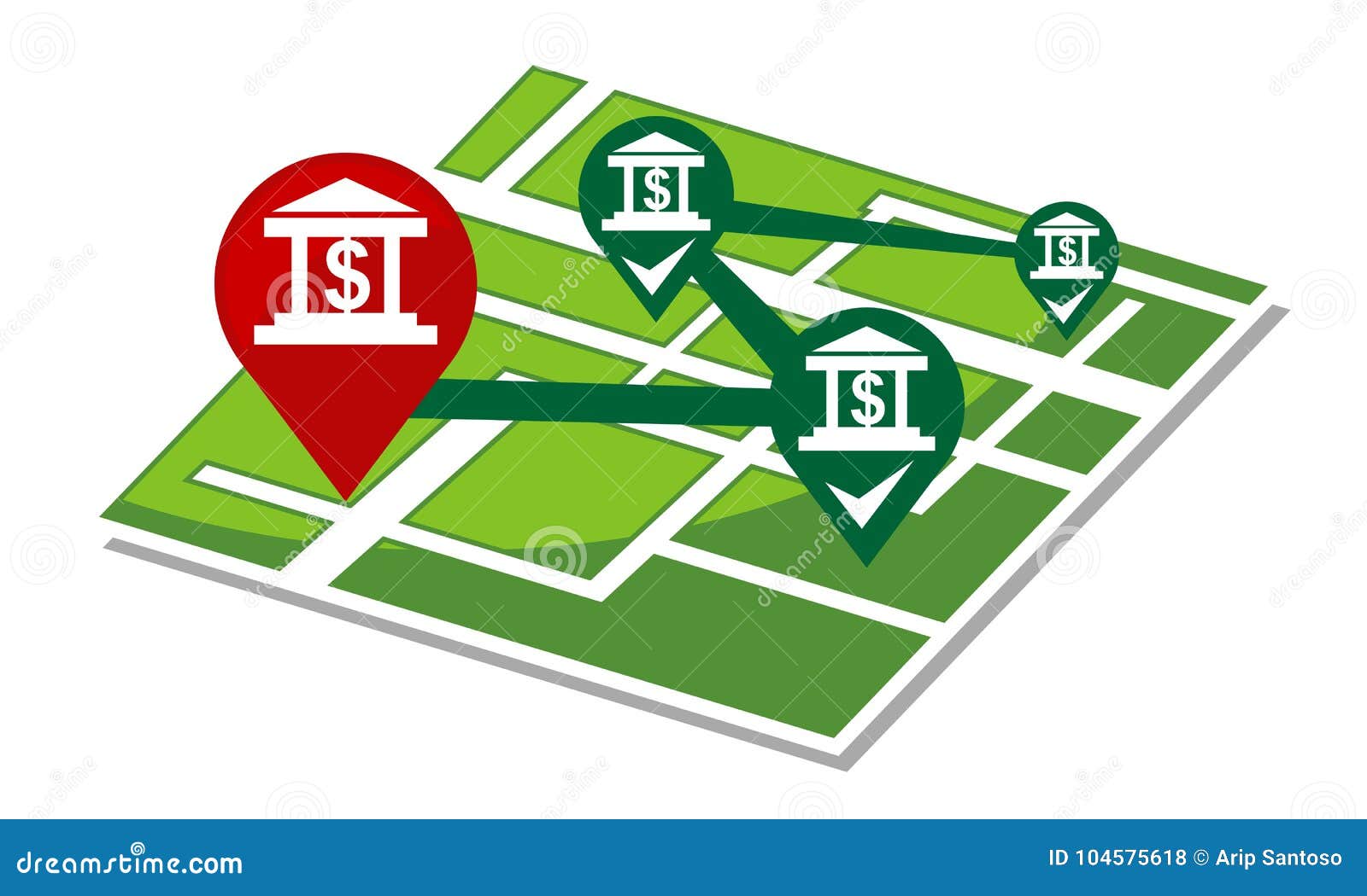 Business Map Network stock vector. Illustration of destination - 104575618