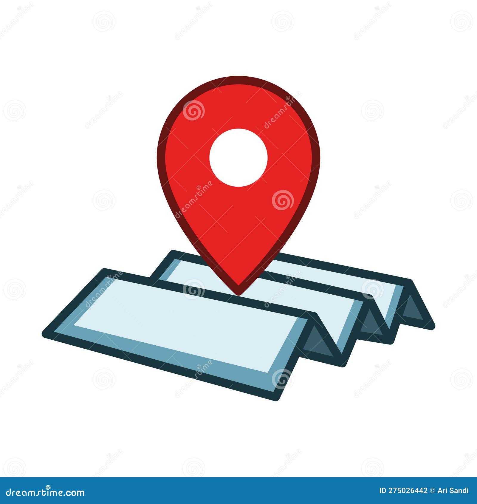 Business Map with Red Pointer. Business Icon Illustration Stock Vector ...
