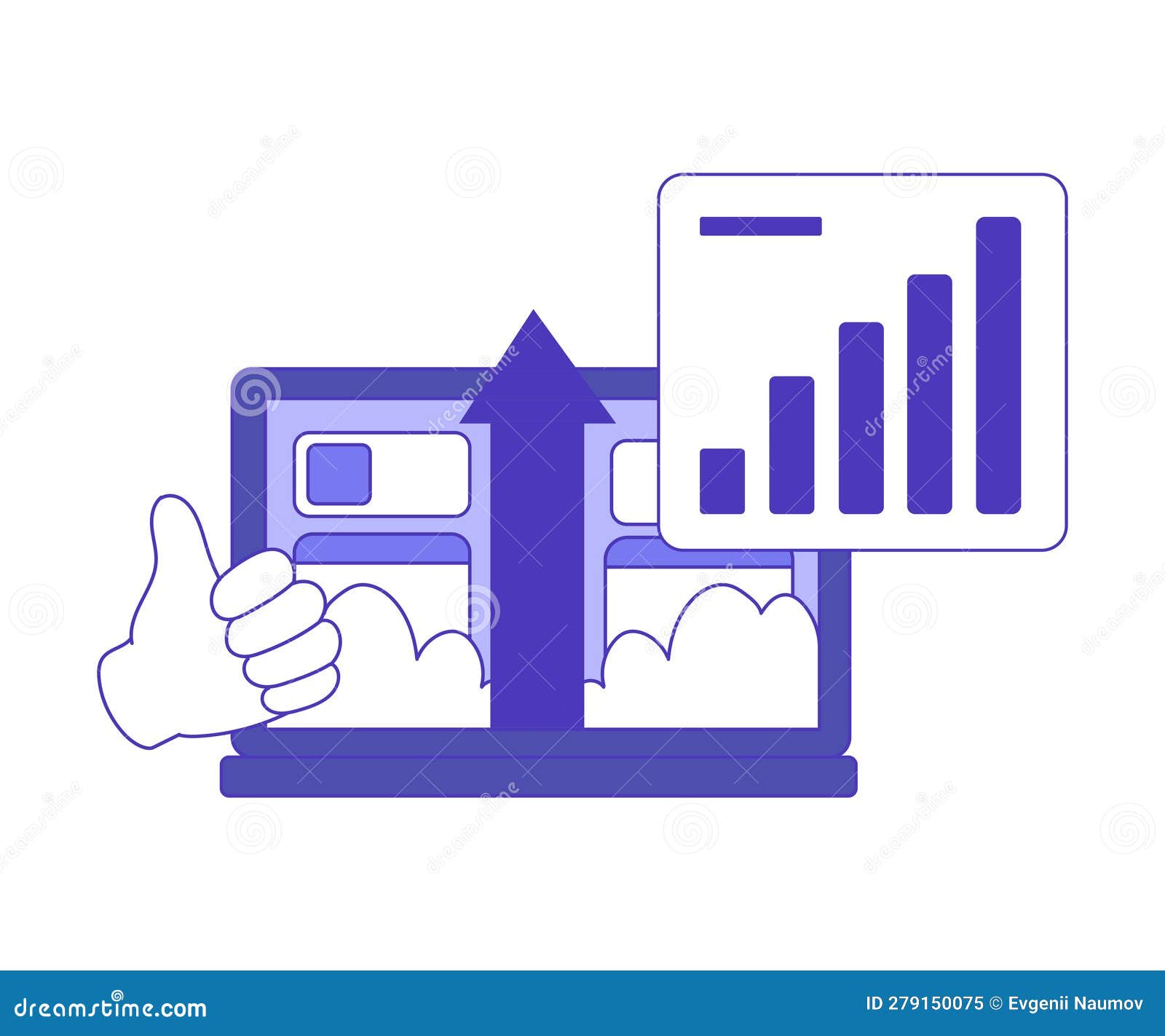 Business and Marketing with Graph or Chart Window Display Vector ...