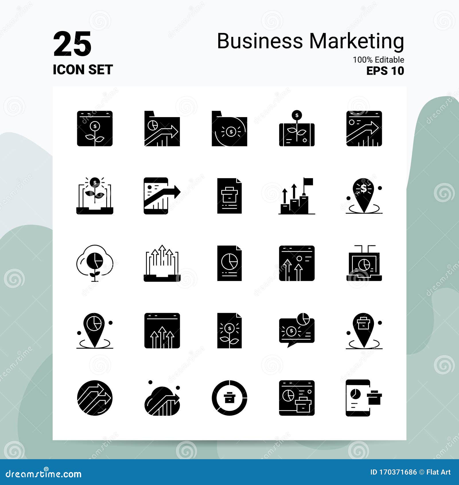 25 Business Marketing Icon Set. 100 Editable EPS 10 Files Stock Vector ...