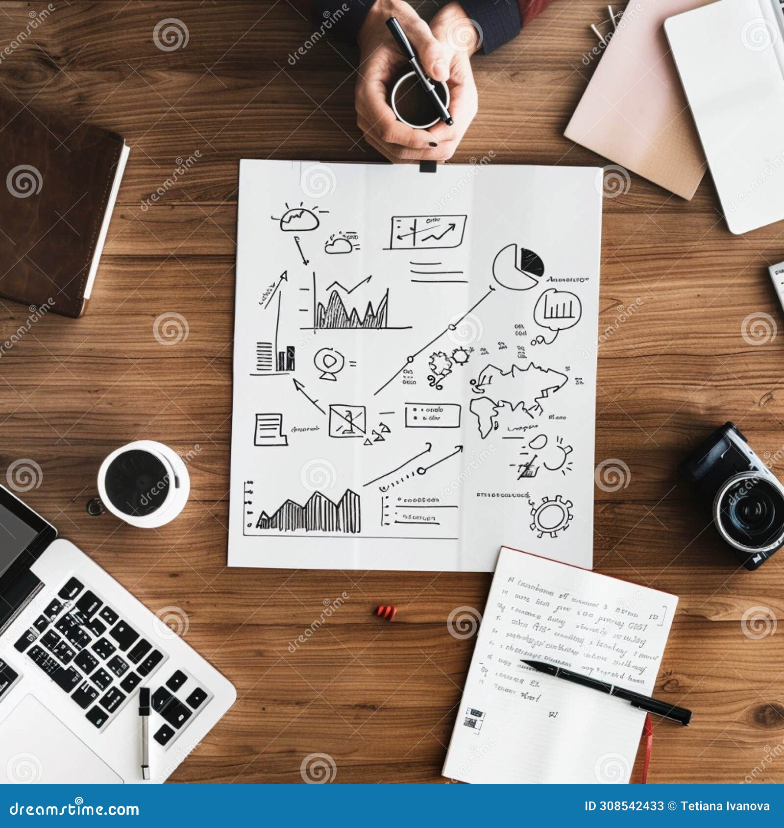 Business Marketing Pic Depicting Plot Development. Stock Illustration ...