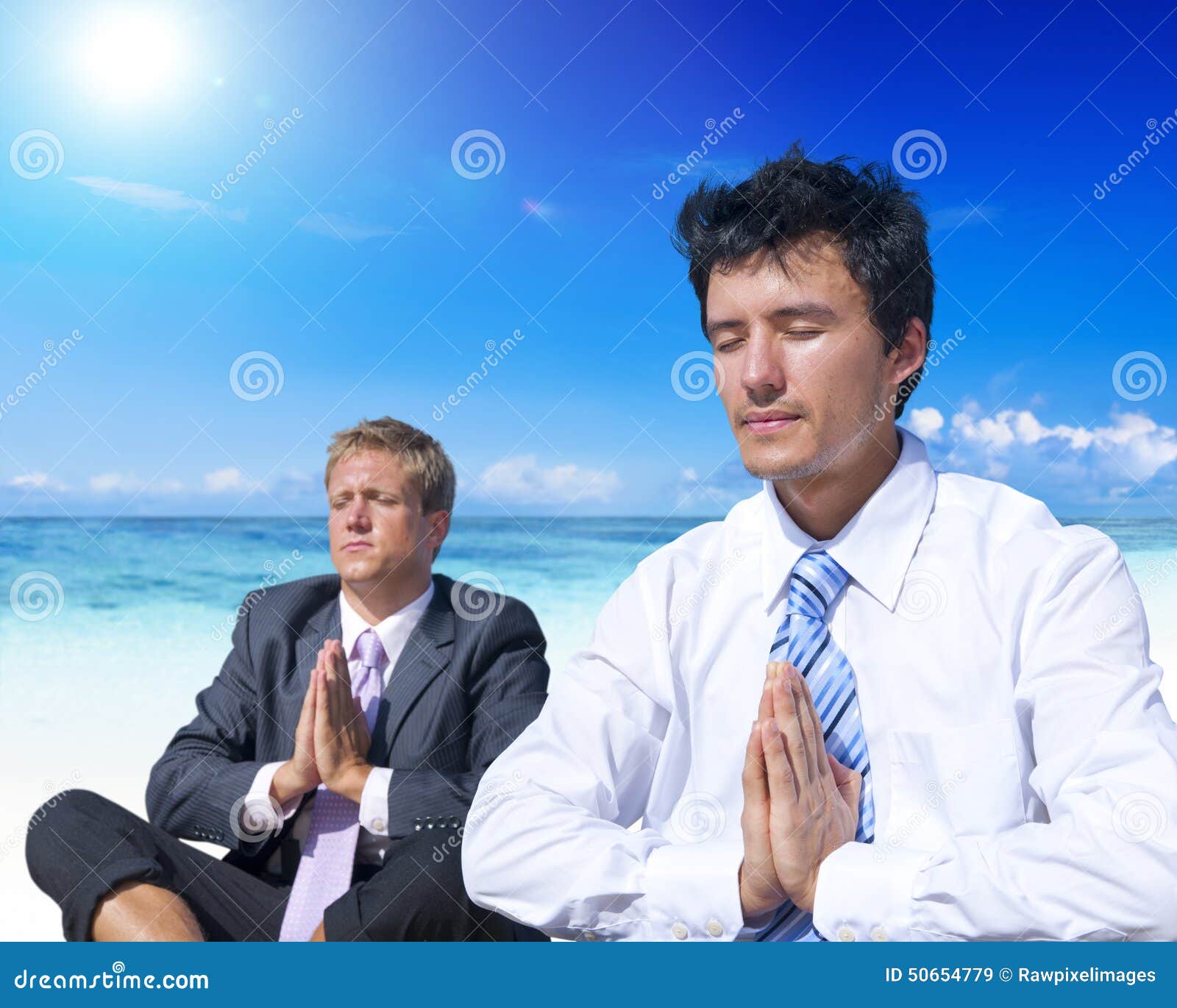 Business Meditation Beach Refreshment Concept Stock Image - Image of ...