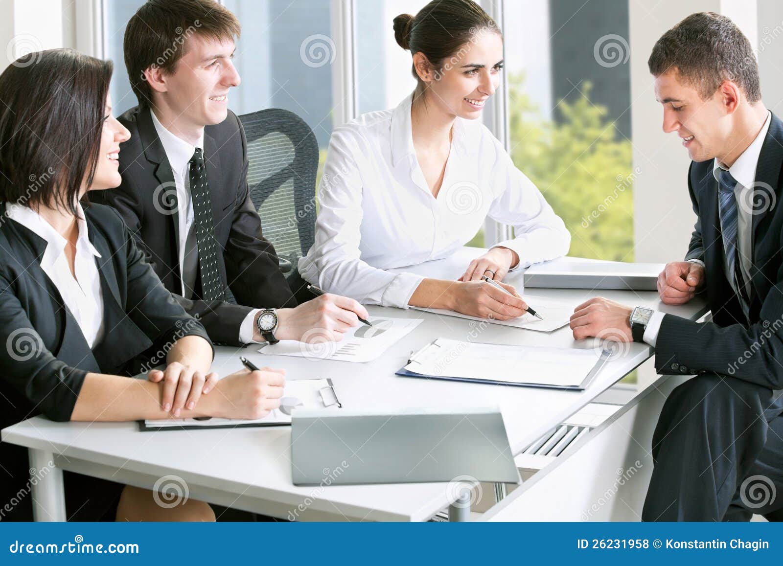 Business meeting stock photo. Image of papers, caucasian - 26231958
