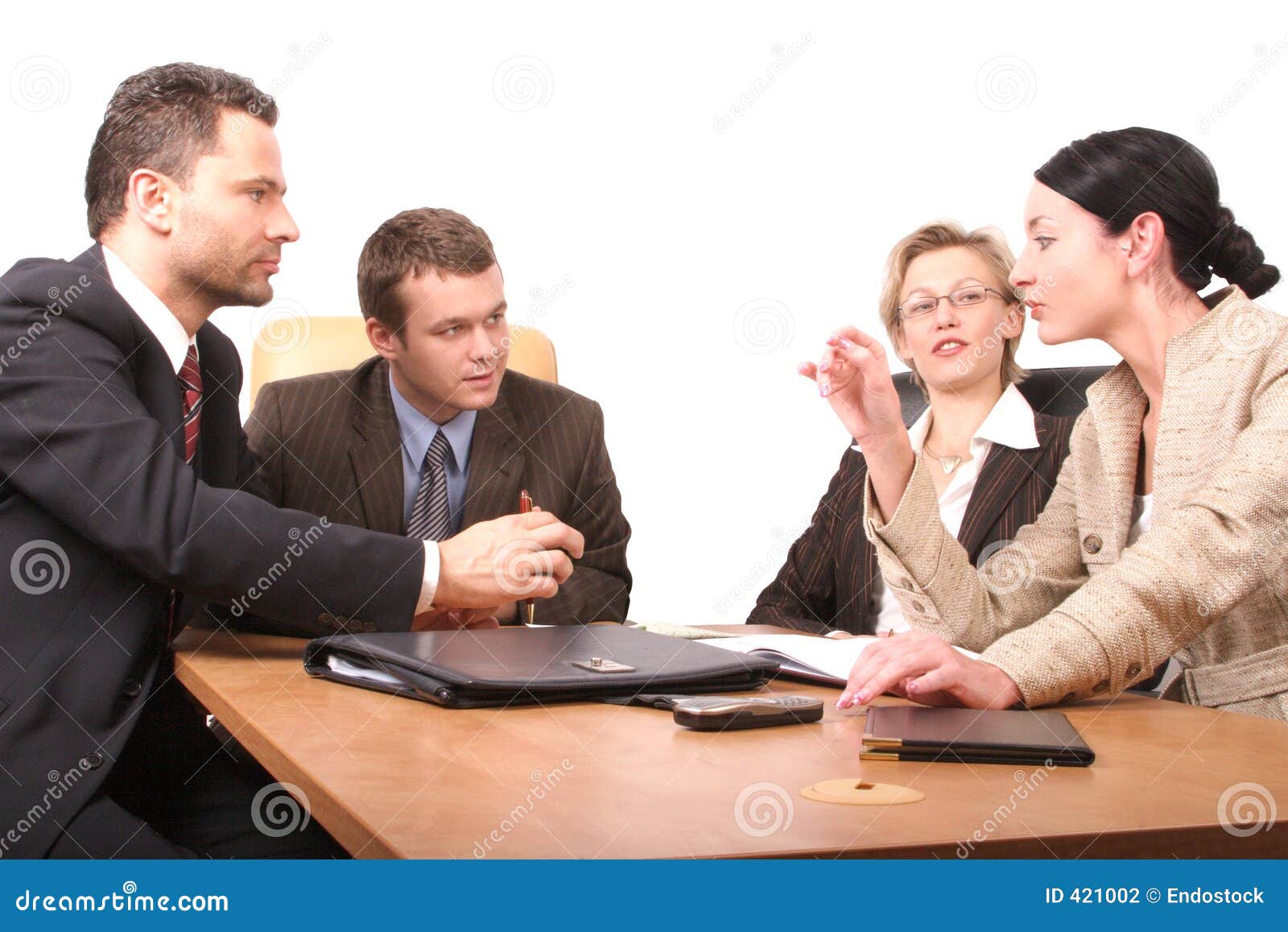 Business Meeting of 4 Persons - 2 Stock Photo - Image of discuss ...