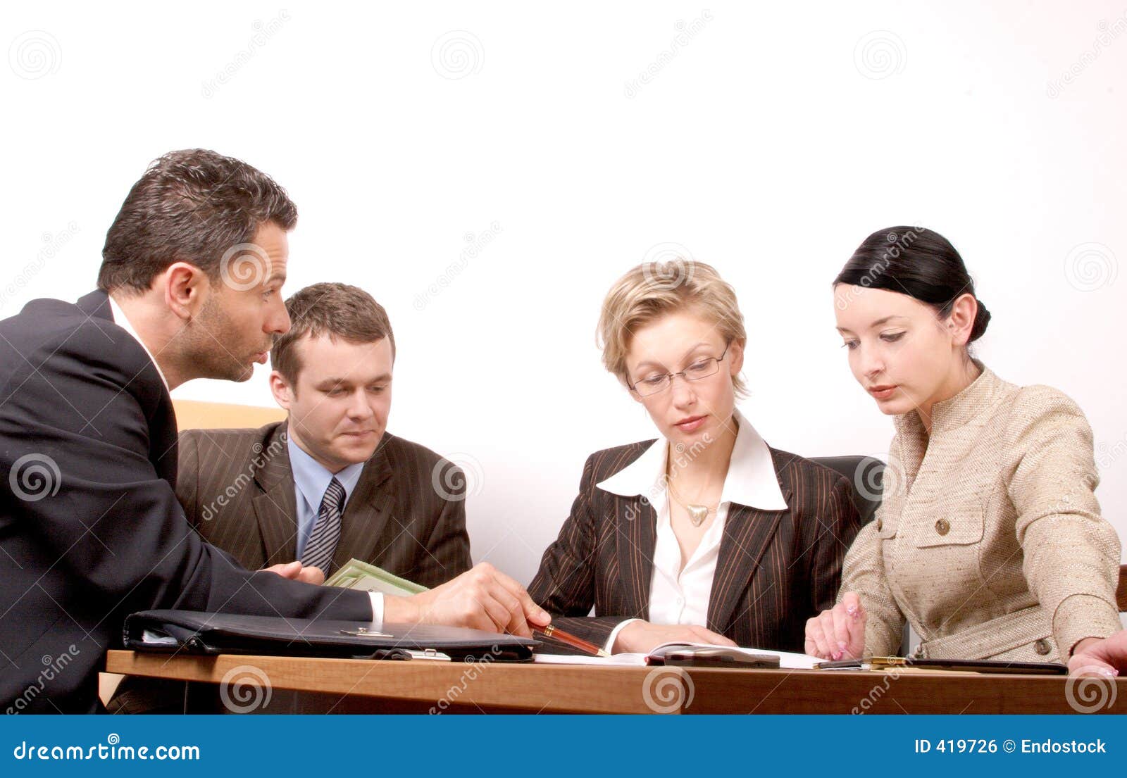 Business Meeting of 4 Persons Stock Photo - Image of applicant ...