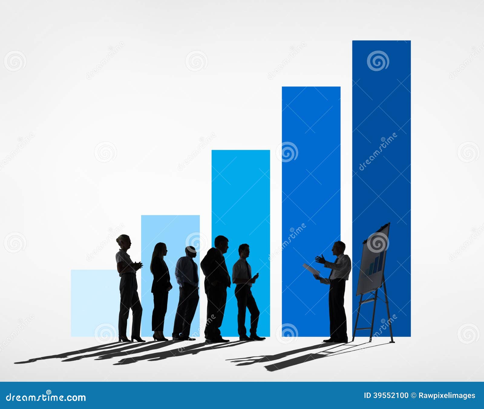 Blue Bar Graph With Red Arrow Royalty-Free Stock Photo | CartoonDealer ...