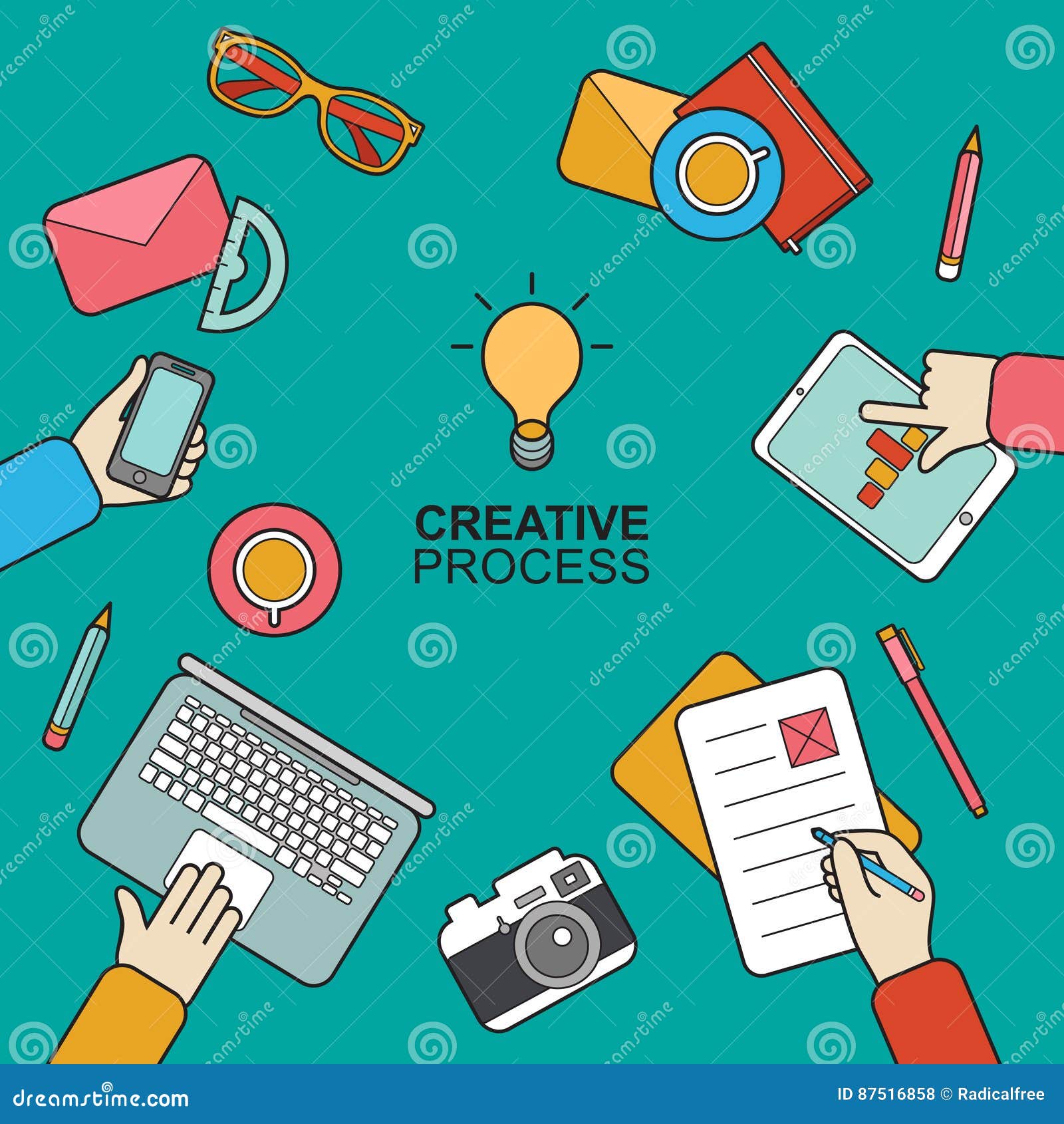 Business Meeting and Brainstorming Concept in Modern Flat Style. Vector ...