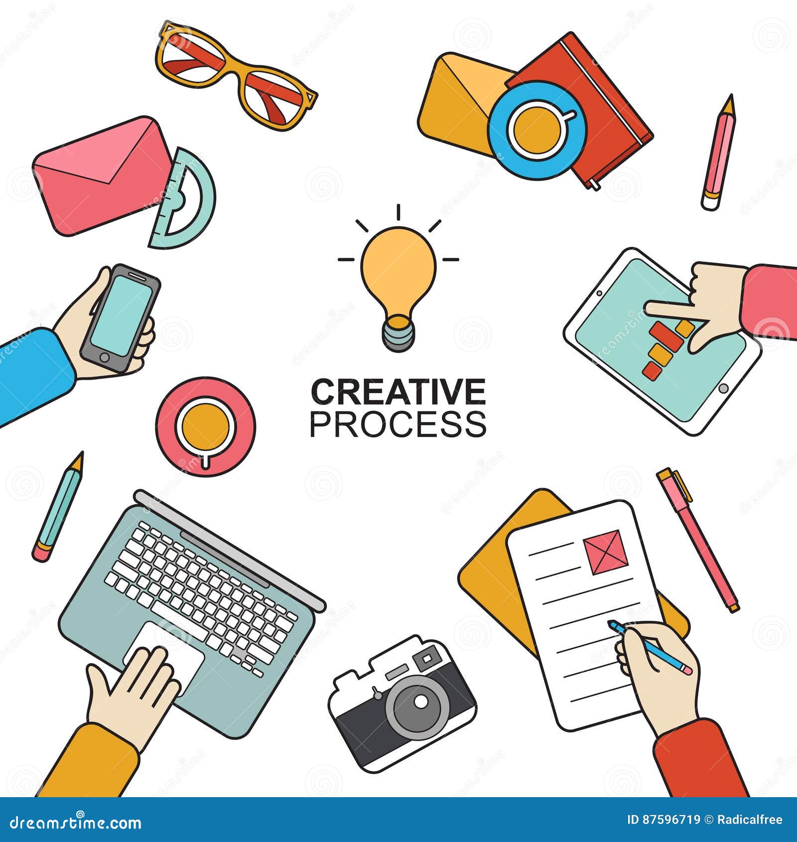 Business Meeting and Brainstorming Concept in Modern Flat Style. Vector ...