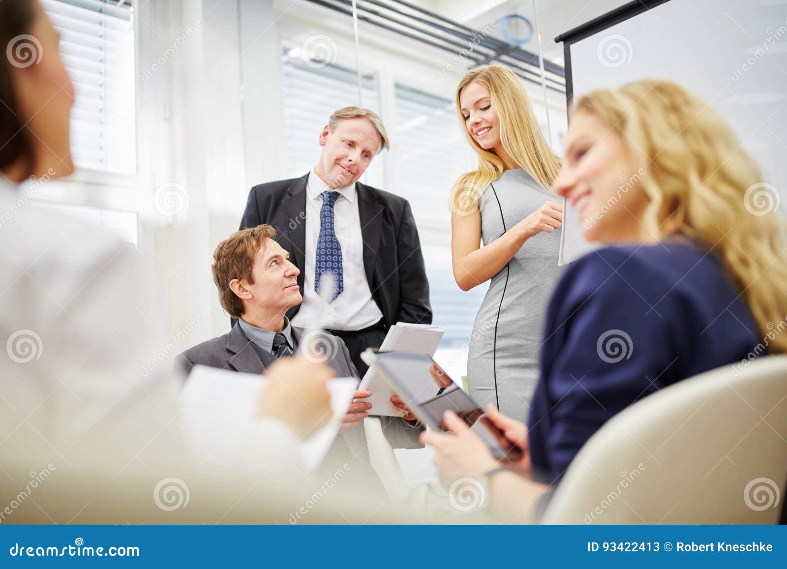 Business Meeting a Discussion in a Team Stock Image - Image of group ...