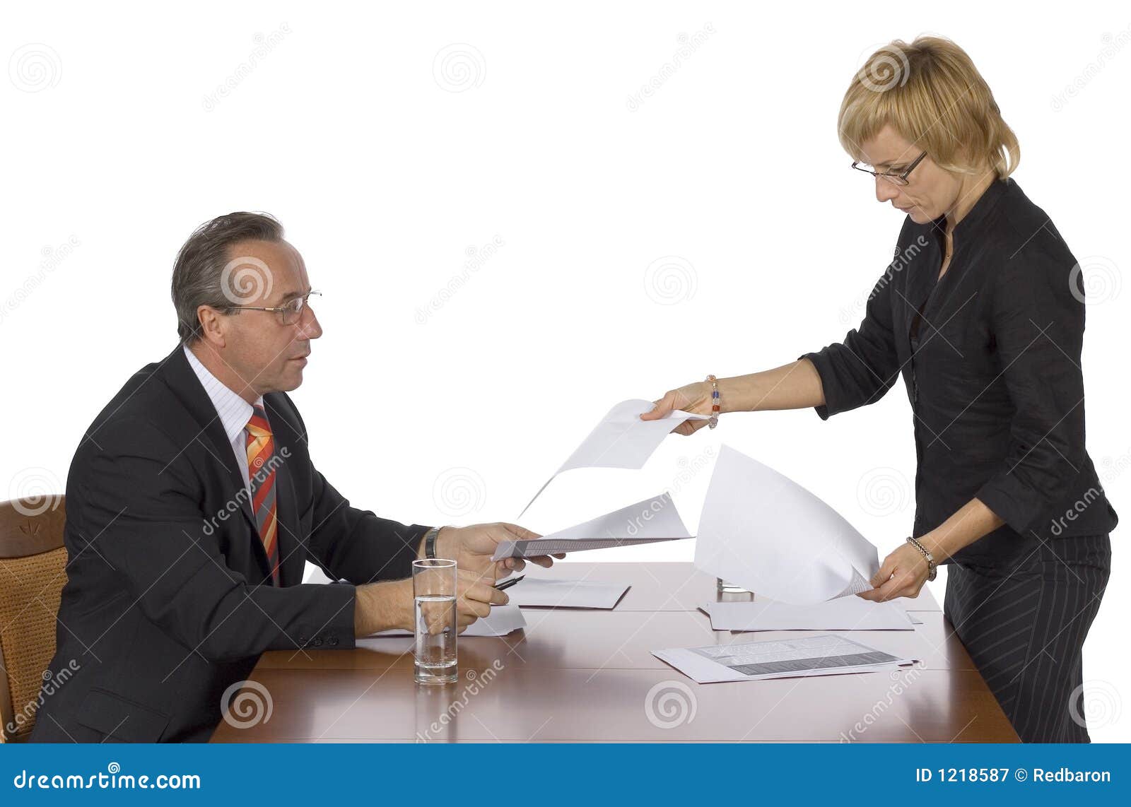 Business Meeting - Give Papers Stock Image - Image of discussion ...