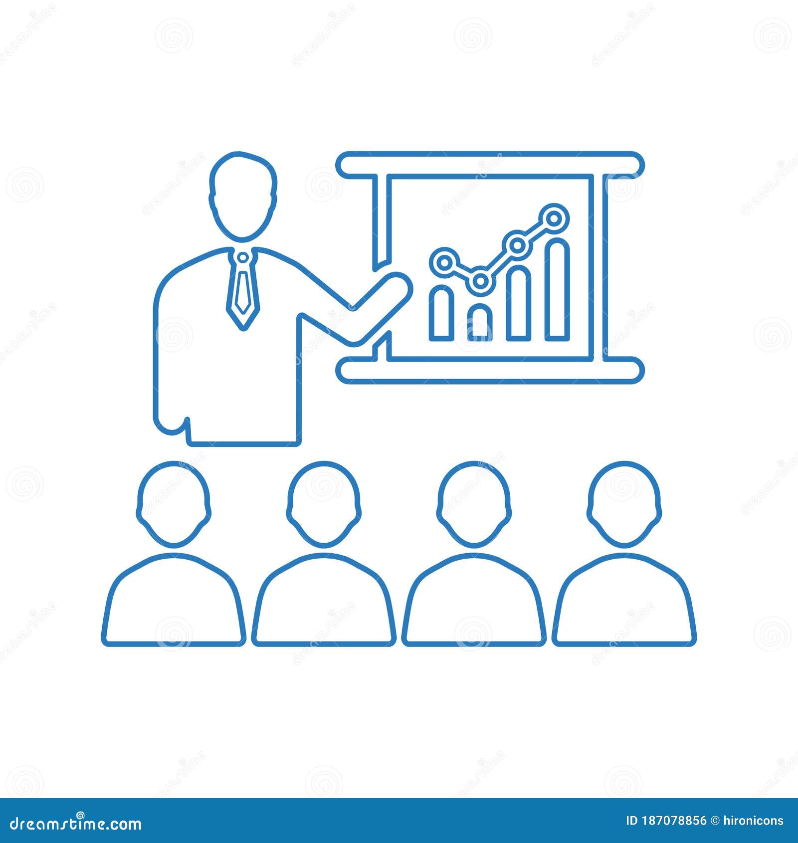 Business Meeting, Group, Presentation Line Icon Stock Illustration ...