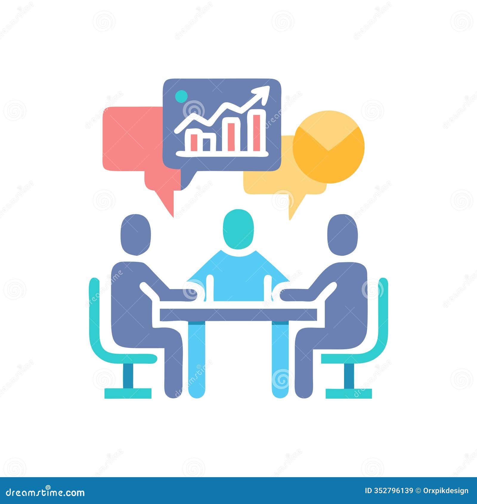 Business Meeting Icon stock vector. Illustration of graph - 352796139