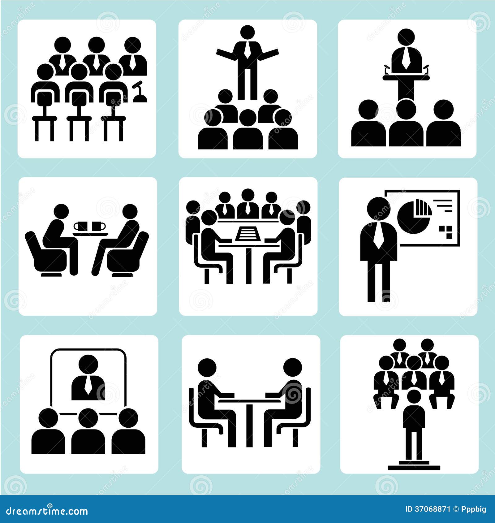 Business meeting icons stock illustration. Illustration of company ...