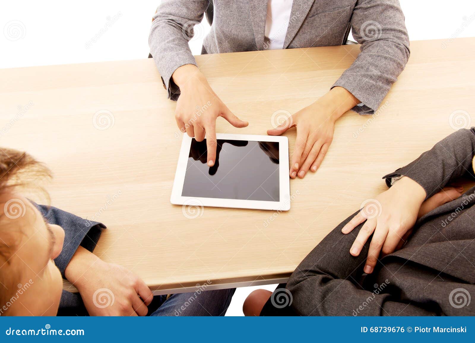 Business Meeting-man Showing Something on Tablet Stock Photo - Image of ...